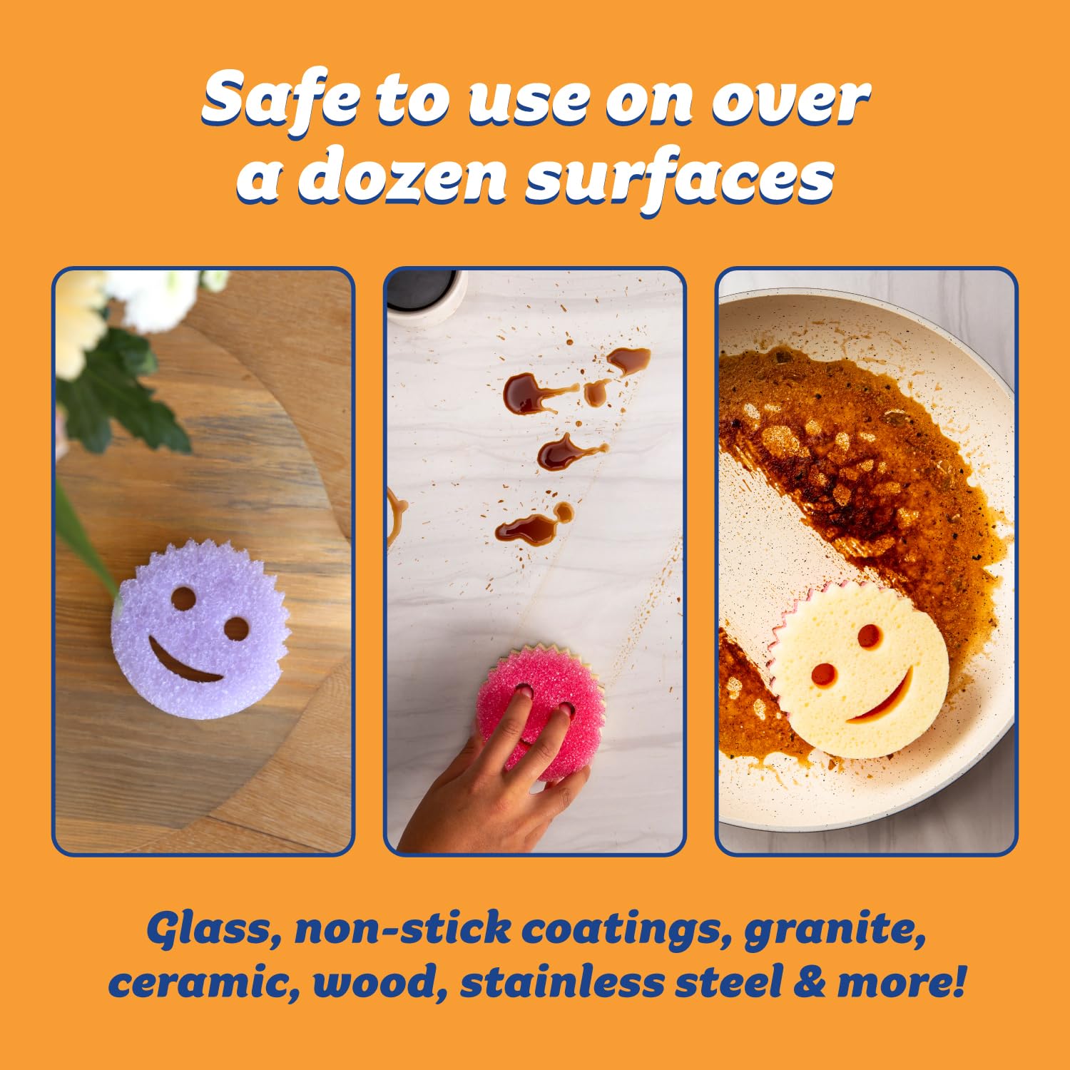 Scrub Daddy Scrub Mommy - Scratch-Free Multipurpose Dish Sponge - BPA Free & Made with Polymer Foam - Stain, Mold & Odor Resistant Kitchen Sponge (3 Count)