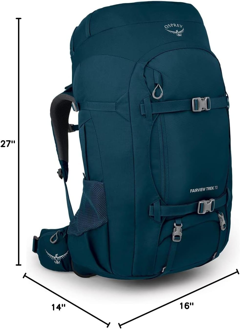 Osprey Fairview Trek 70 Women's Travel and Backpacking Backpack, Night Jungle Blue
