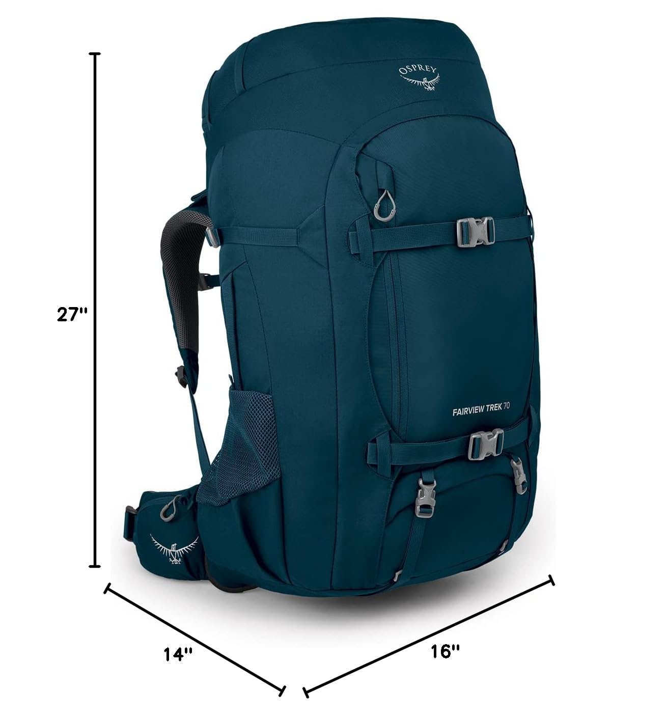 Osprey Fairview Trek 70 Women's Travel and Backpacking Backpack, Night Jungle Blue