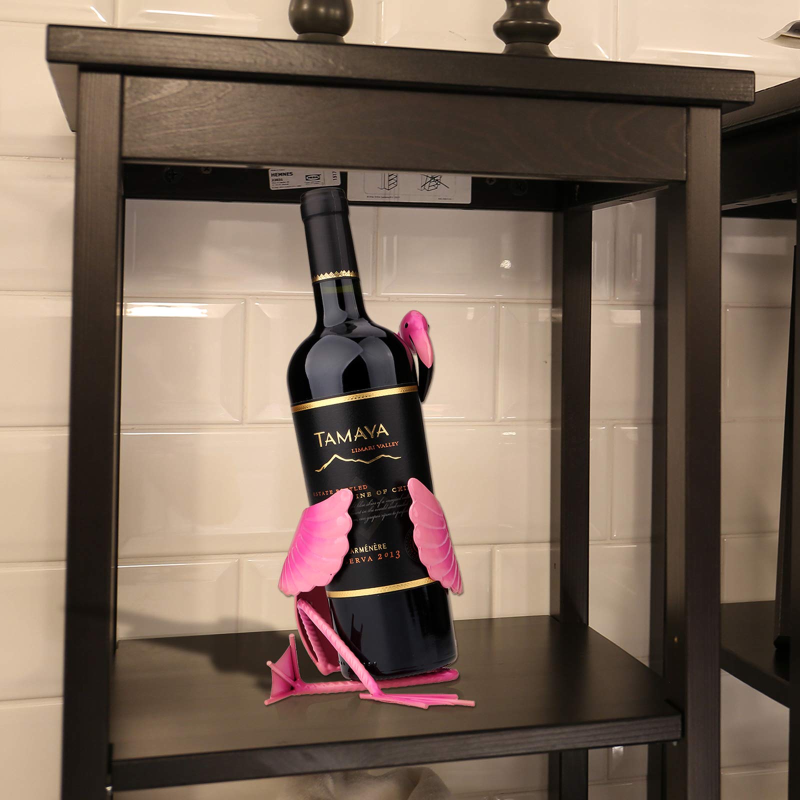 Too-arts Flamingo Wine Holder Wine Shelf Metal Sculpture Home Crafts Decoration