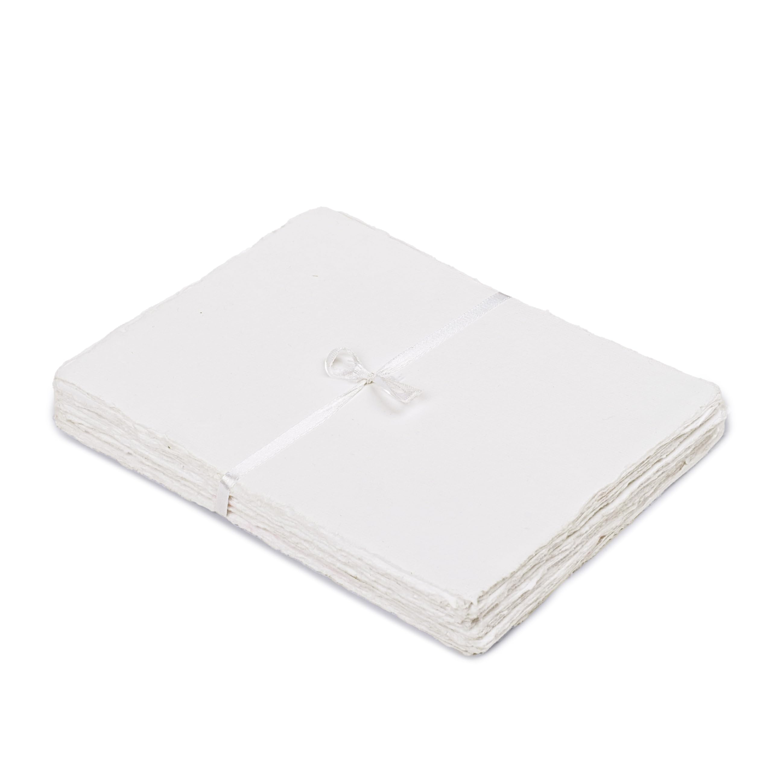 Watercolor Paper - 6 X 4 inches - Mixed Media Watercolor Paper - 200 GSM Thick Deckle Edge Virgin Cotton Handmade Paper - Off White