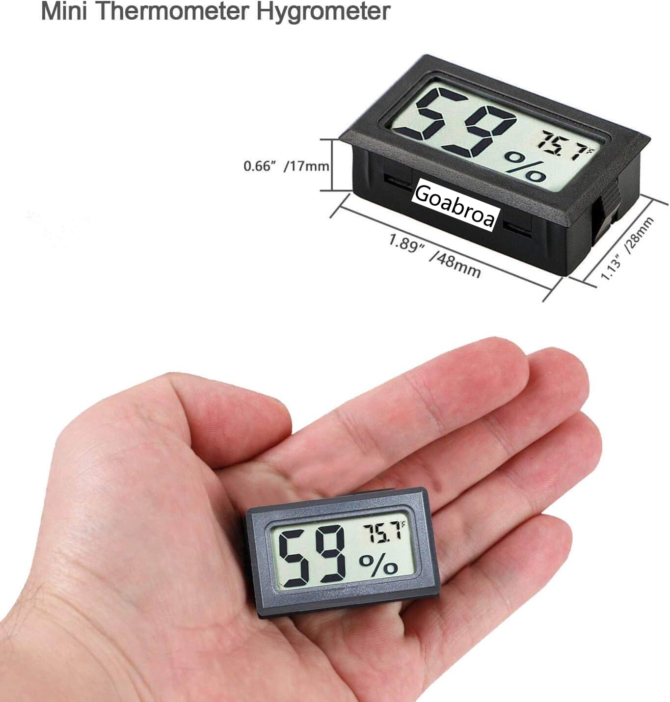 Goabroa Mini Hygrometer Thermometer Digital Indoor Humidity Gauge Monitor with Temperature Meter Sensor Fahrenheit (β)