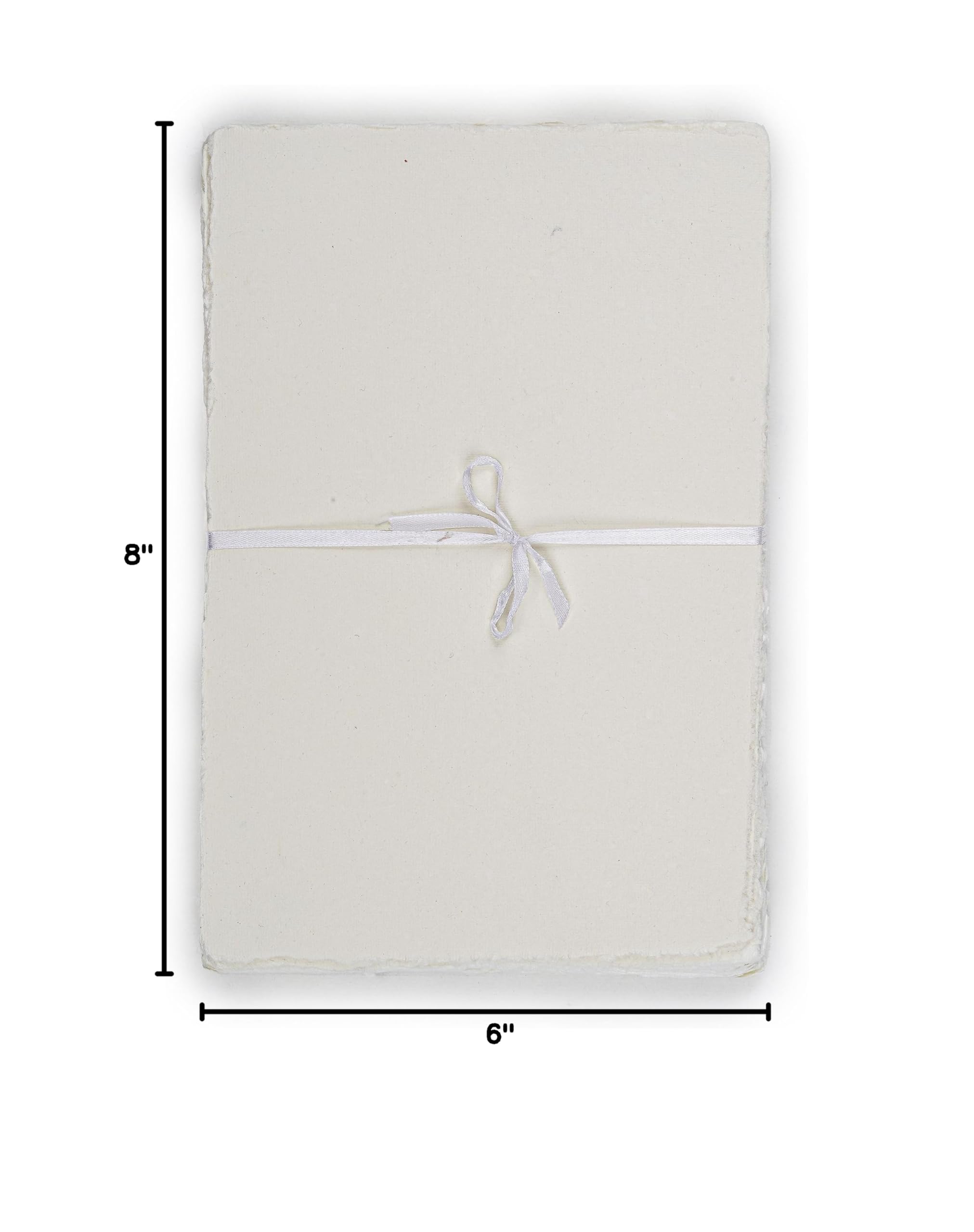 Watercolor Paper - 6 X 4 inches - Mixed Media Watercolor Paper - 200 GSM Thick Deckle Edge Virgin Cotton Handmade Paper - Off White