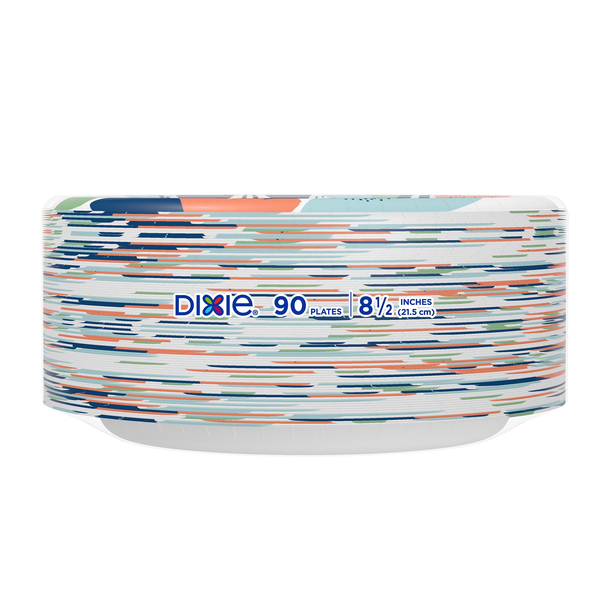 Dixie Paper Plates, 8 ½ inch, Lunch or Light Dinner Size Printed Disposable Plate, Packaging and Design May Vary 90 Counts (Pack of 1)