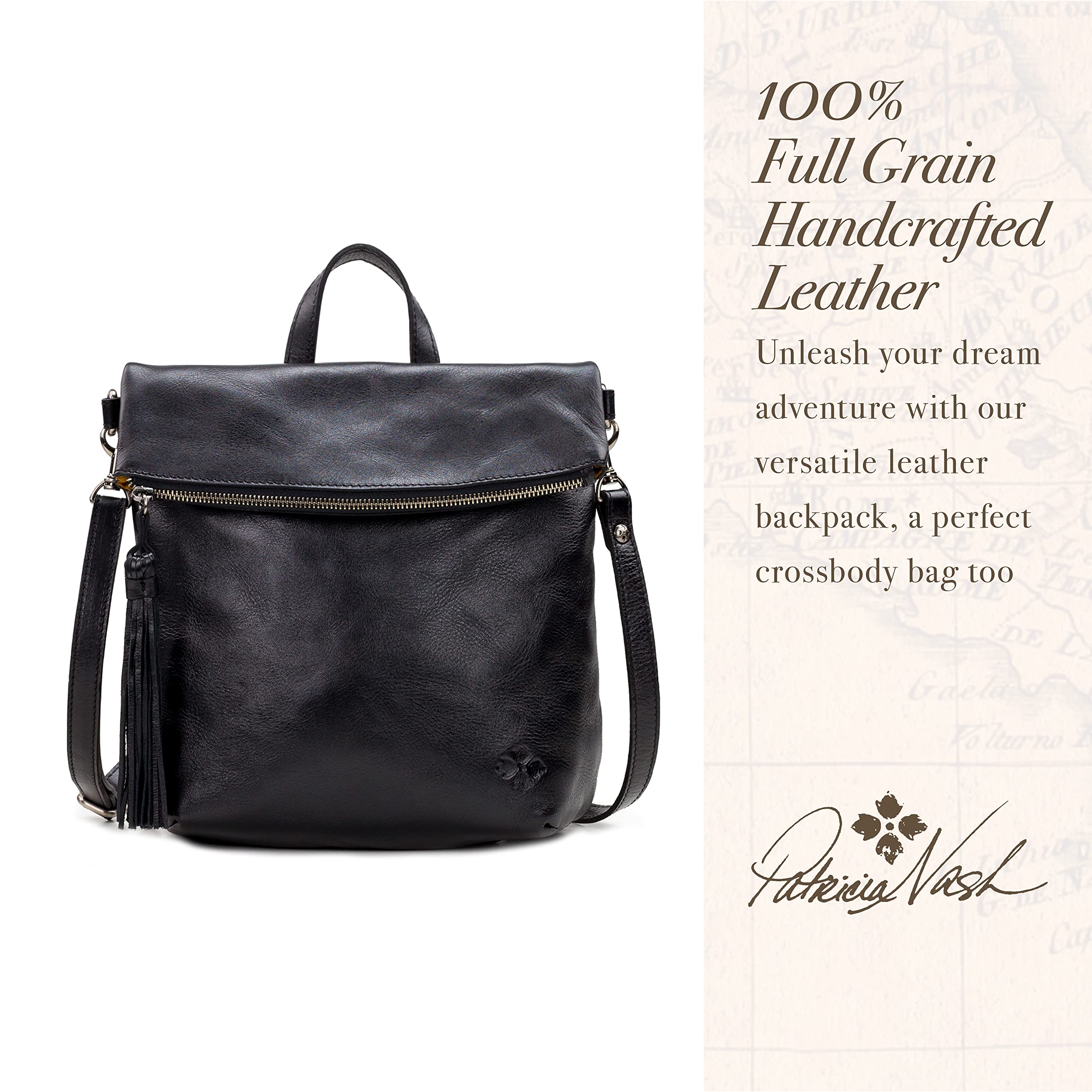 Patricia Nash | Luzille Leather Backpack for Women | Convertible Backpack Tote | Women's Purse Backpack, Black