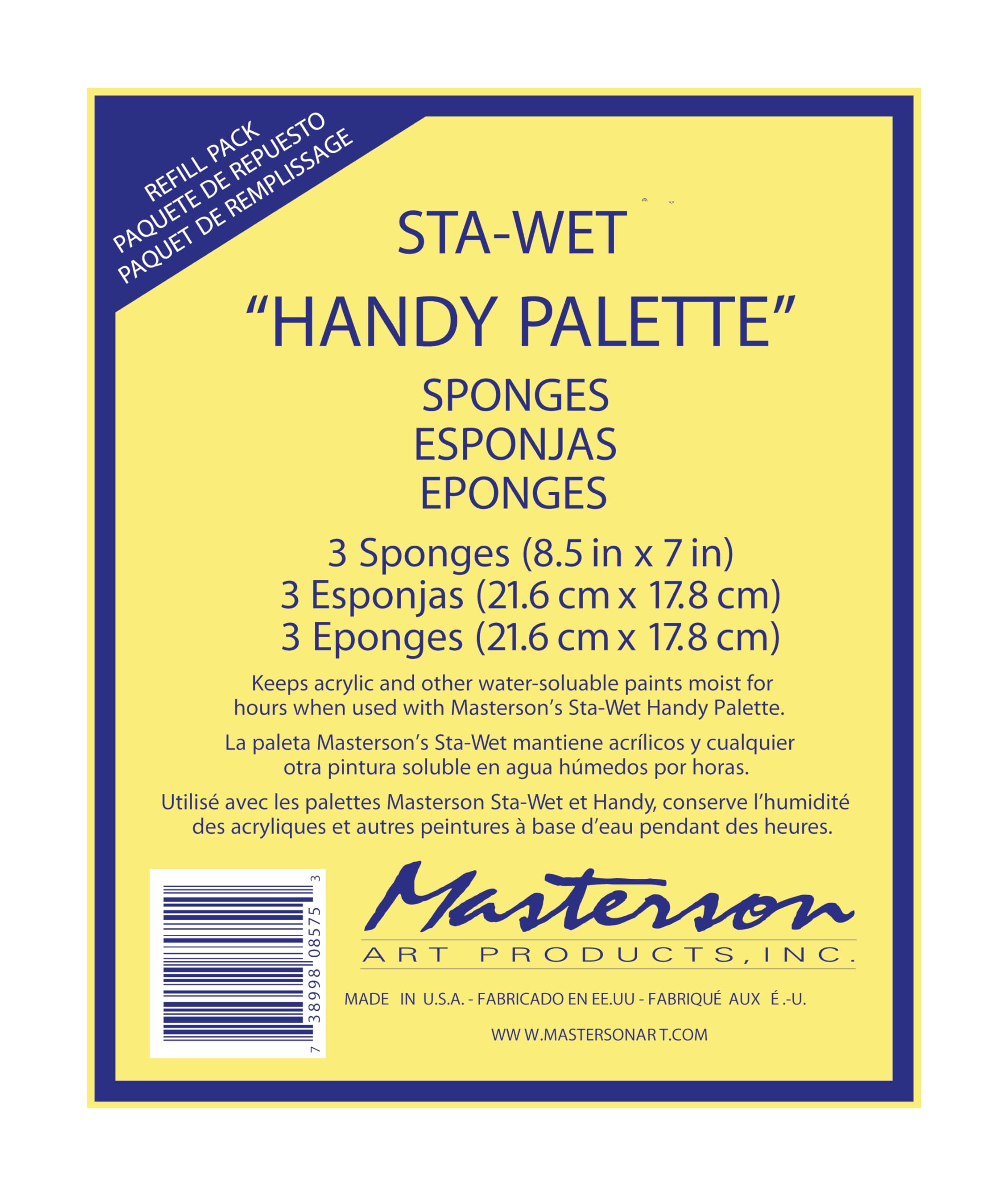 Masterson Sta-Wet Handy Palette, 3 Pack