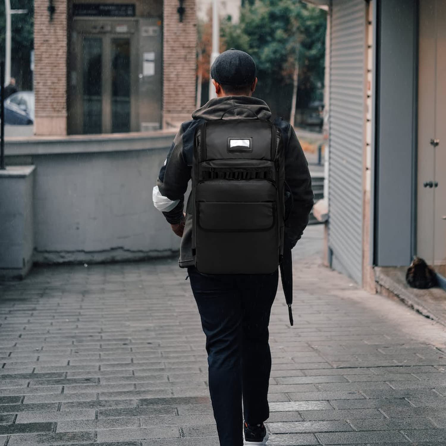 seyfocnia Travel Backpack,Waterproof Duffel Bag Anti Theft Backpack Outdoor Duffle Bag for Hiking Camping Travelling Cycling for Men Women Black