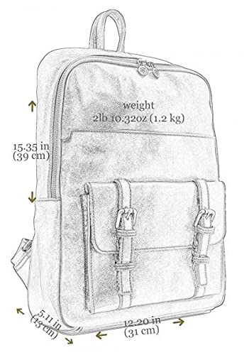 Time Resistance Leather Backpack Vintage Rucksack Purse for Laptop up to 15in Brown Book Bag