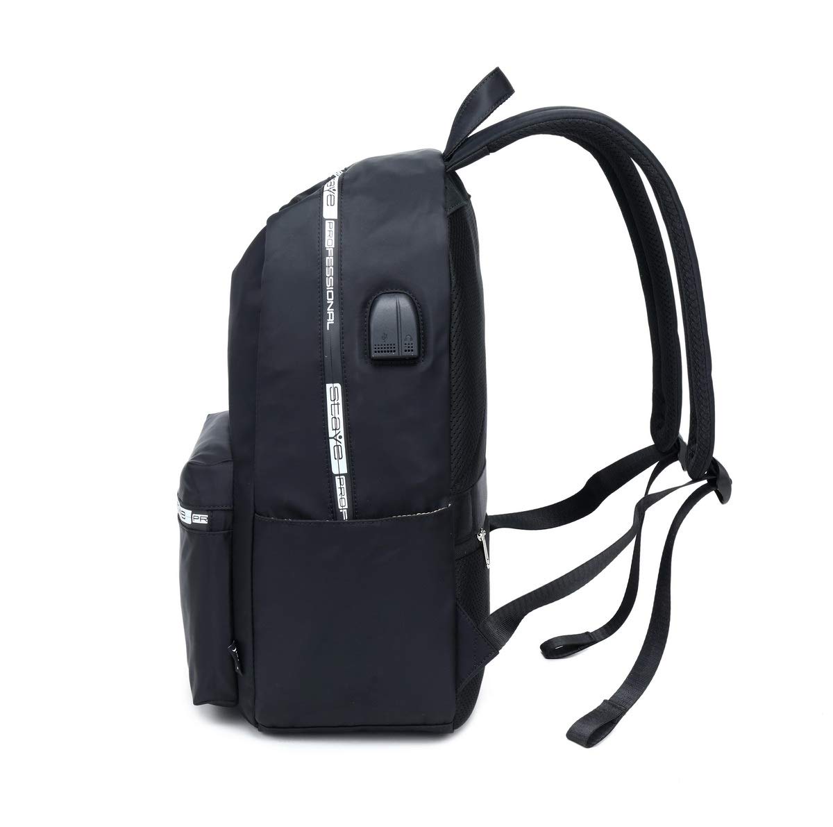 Acmebon Girl College Backpack Classic Solid Color Backpack Simple Casual Bag Black