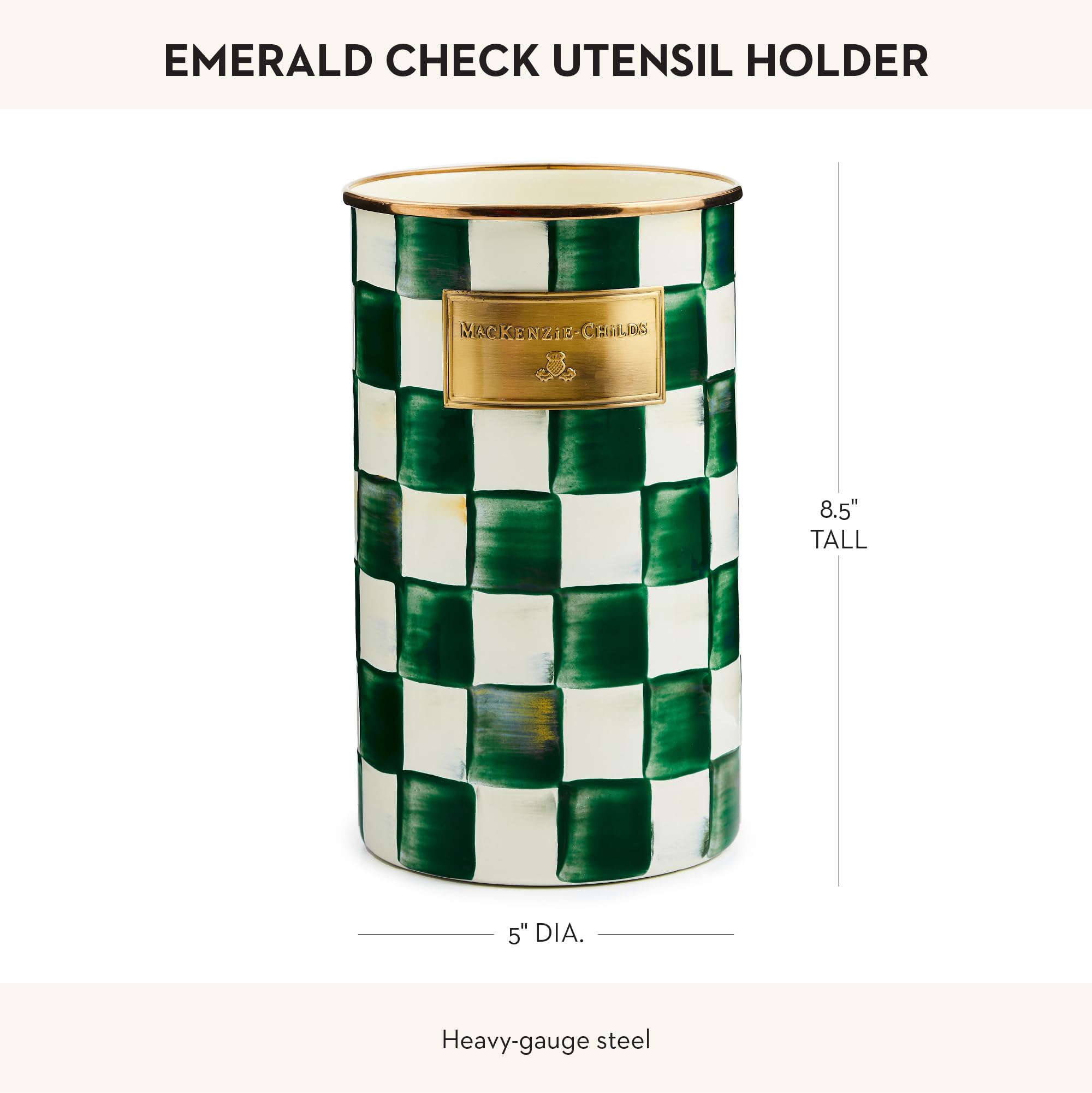 MacKenzie-Childs Flower Market Enamel Utensil Holder, Cute Holder for Utensils, Black
