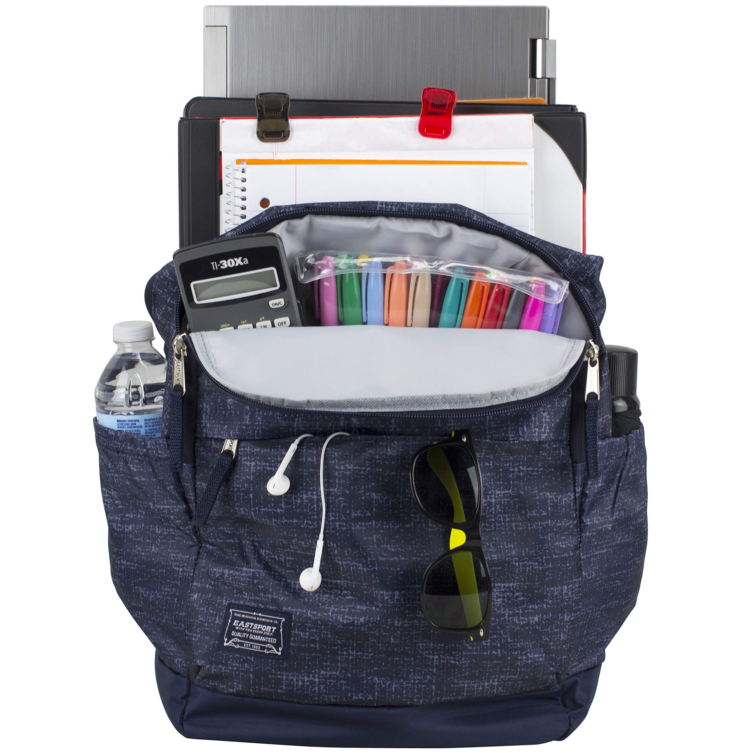 Eastsport Everyday Classic Backpack with Interior Tech Sleeve, Navy Chambray