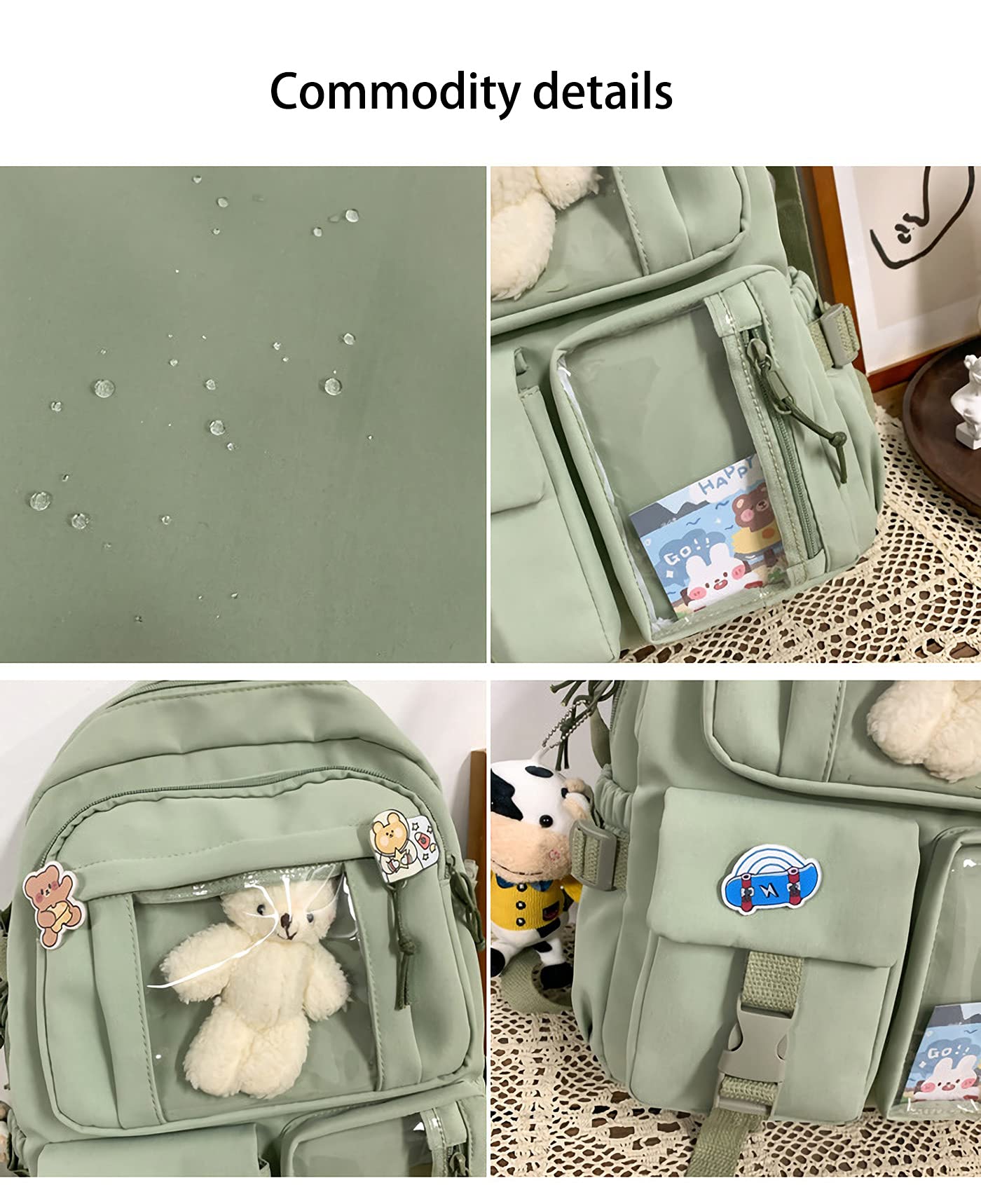 Micjcit College Student Backpack Waterproof And Wear-Resistant Leisure Business Sports Backpack Computer Bag Free Doll