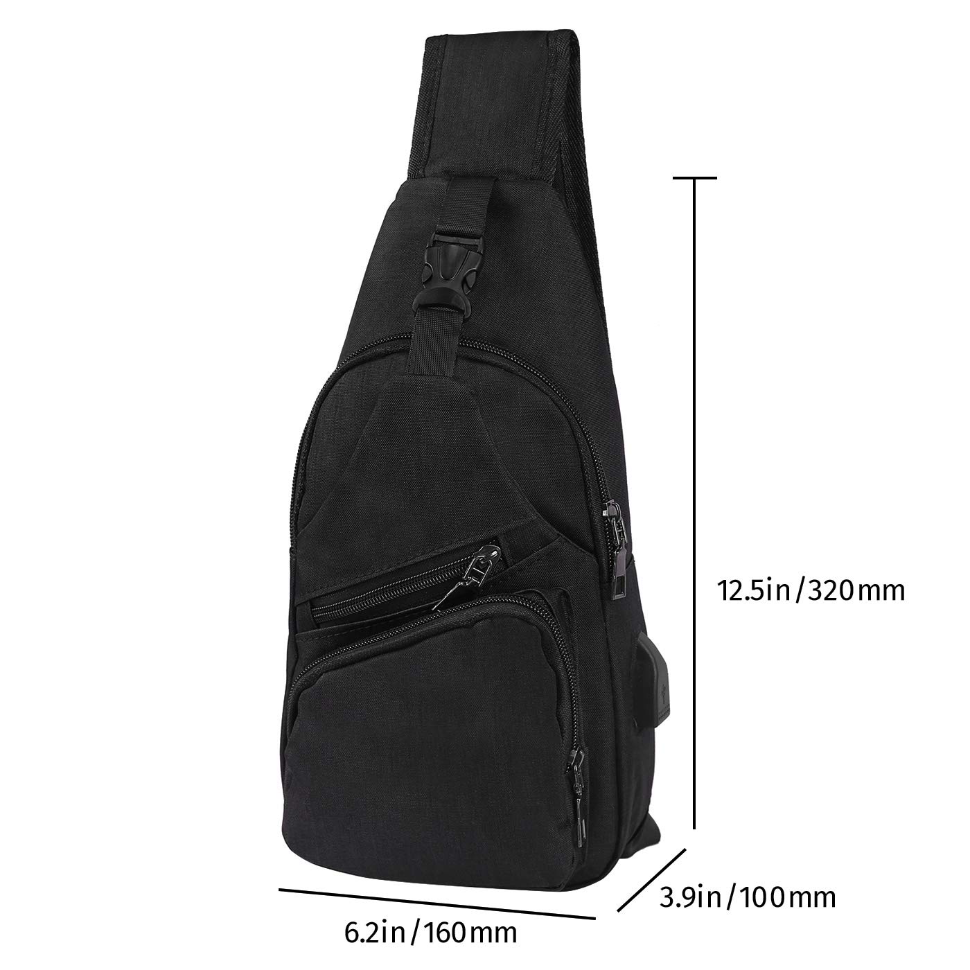 HDE Mens Sling One Arm Bag Anti-Theft Backpack Crossbody Commute Travel Work Bag