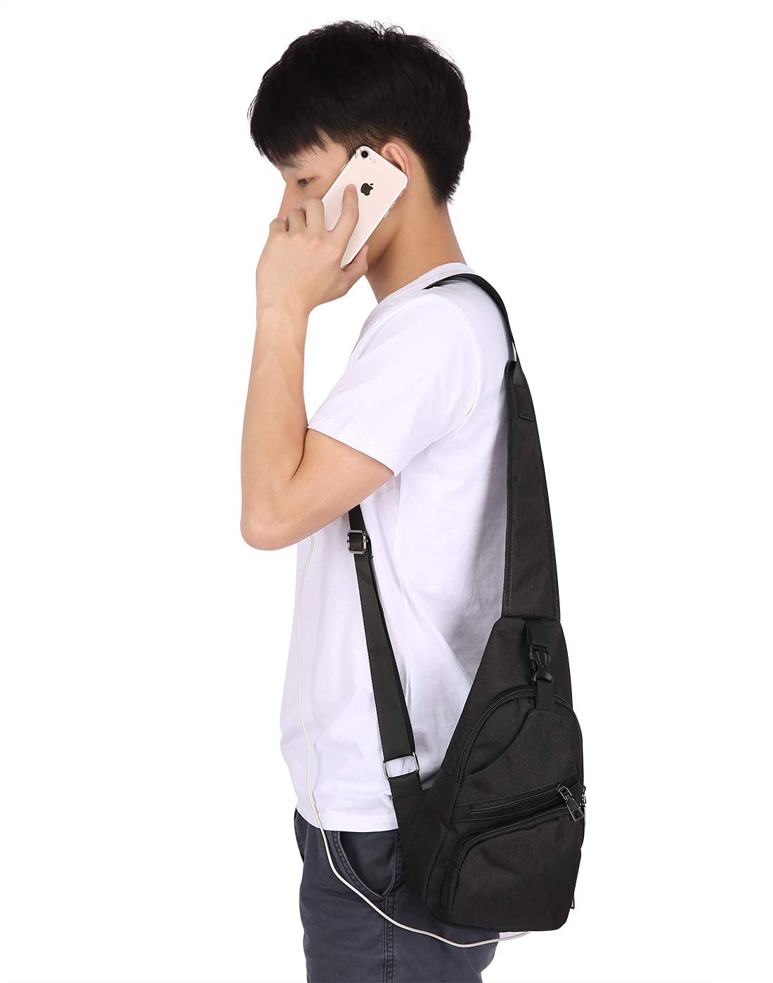 HDE Mens Sling One Arm Bag Anti-Theft Backpack Crossbody Commute Travel Work Bag