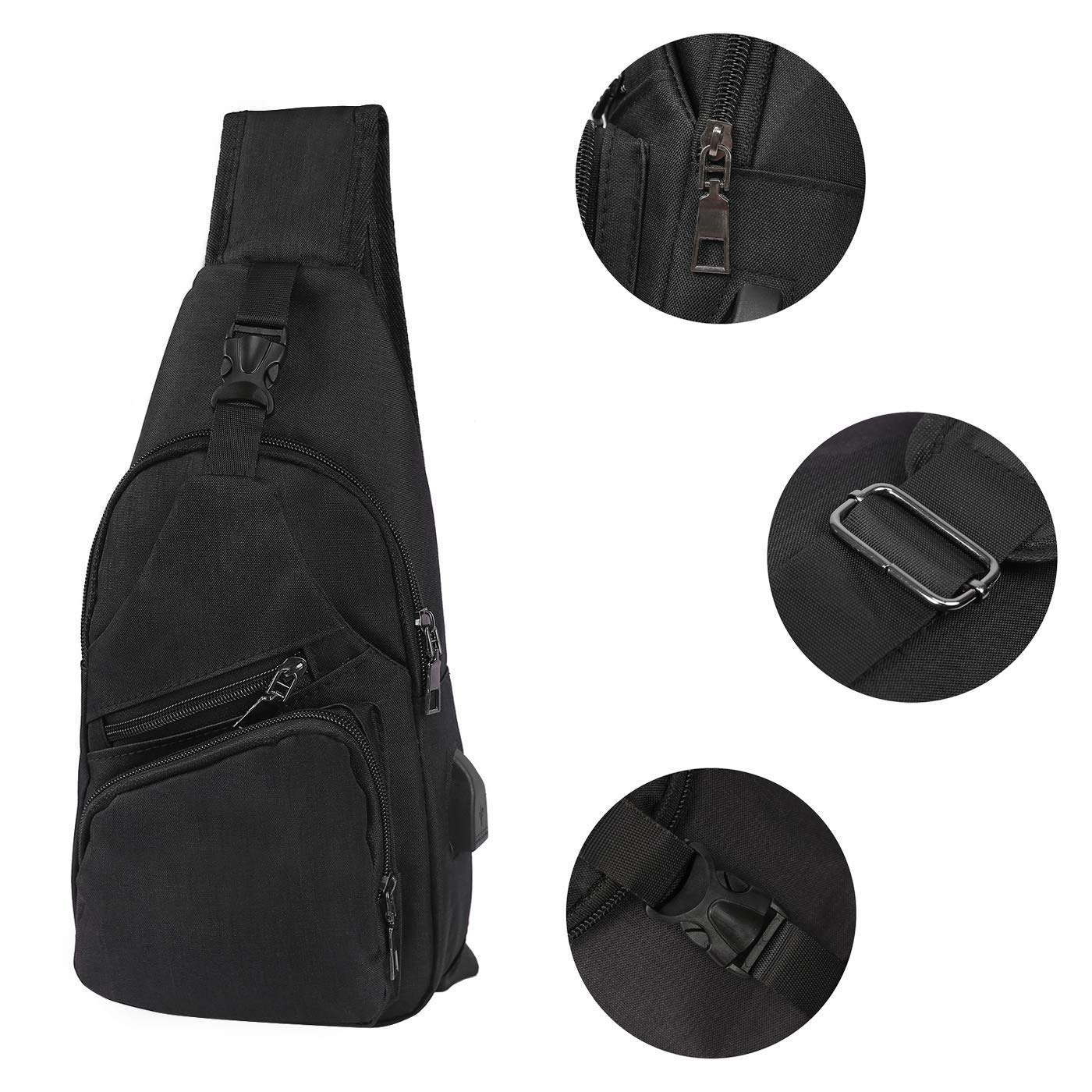 HDE Mens Sling One Arm Bag Anti-Theft Backpack Crossbody Commute Travel Work Bag