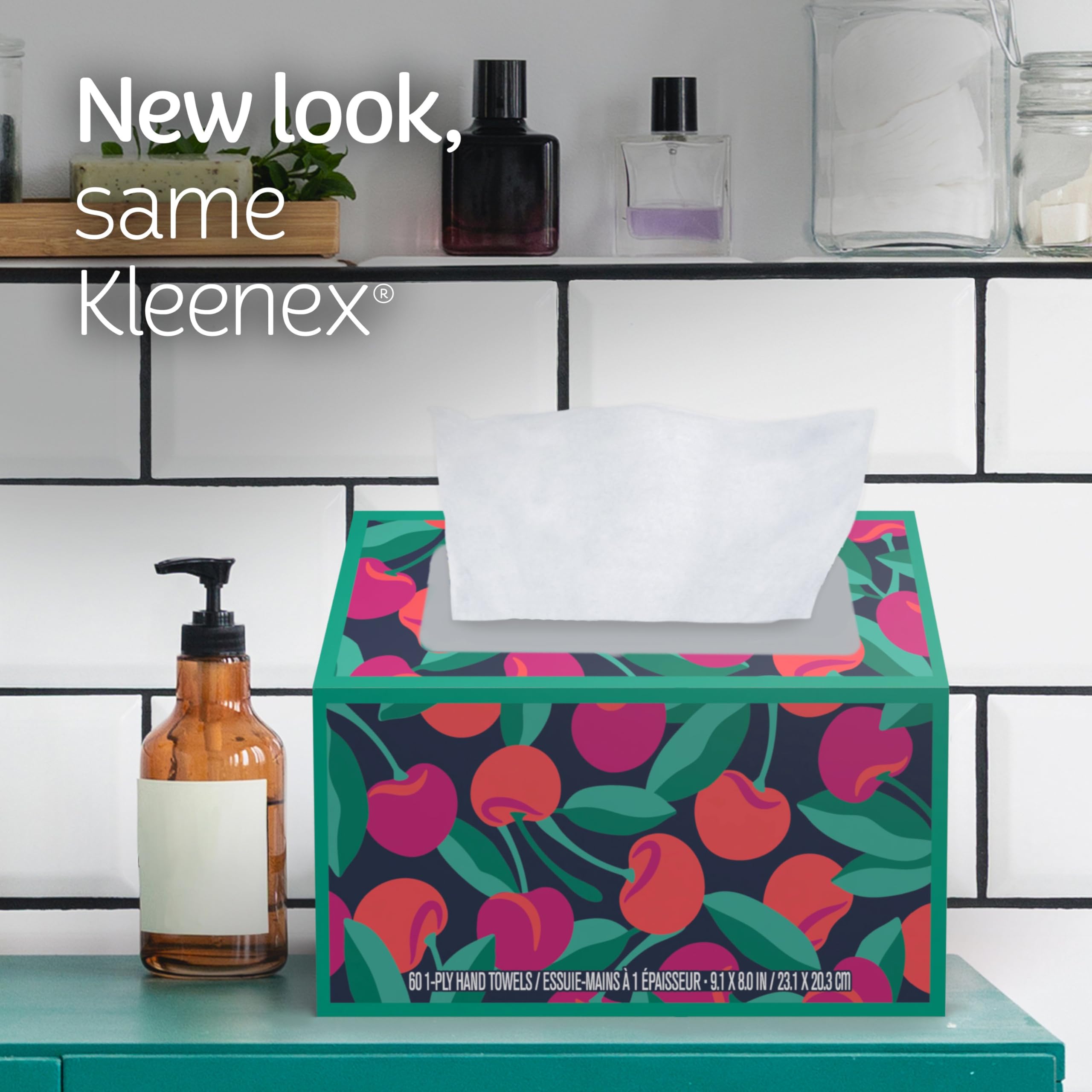 Kleenex Expressions Disposable Paper Hand Towels, Paper Hand Towels for Bathroom, 6 Boxes, 60 Hand Towels per Box (360 Total Tissues)