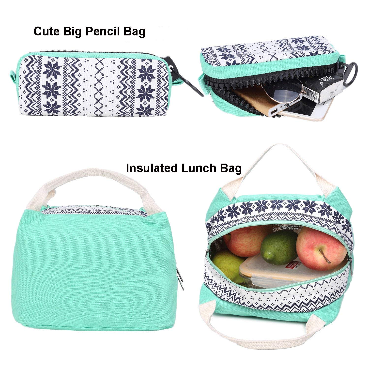 School Backpacks for Teen Girls Lightweight Canvas Backpack Bookbags Set Medium