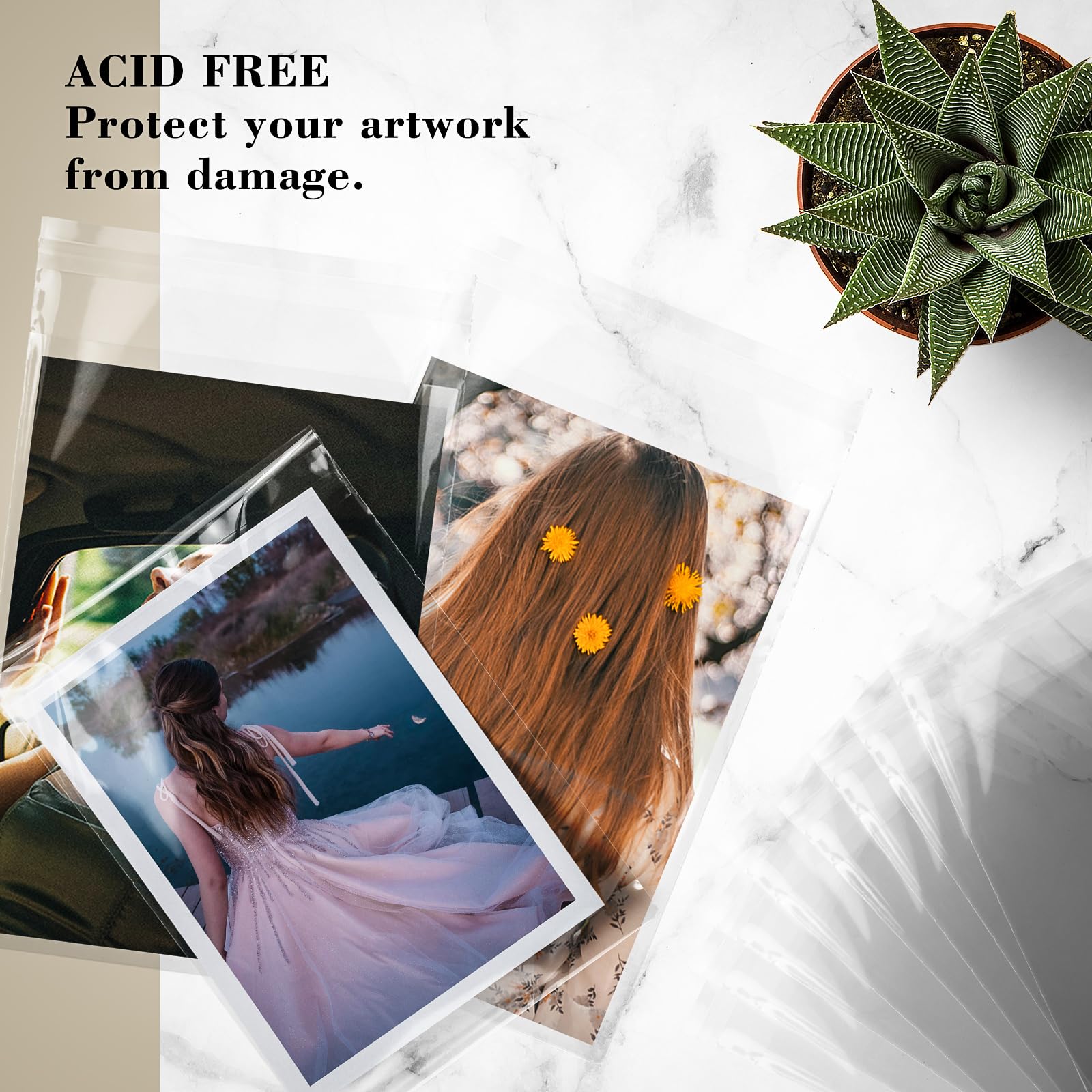 Golden State Art, Pack of 100 11 1/4 x 14 1/8 Clear Bags for 11x14 Mat Matting