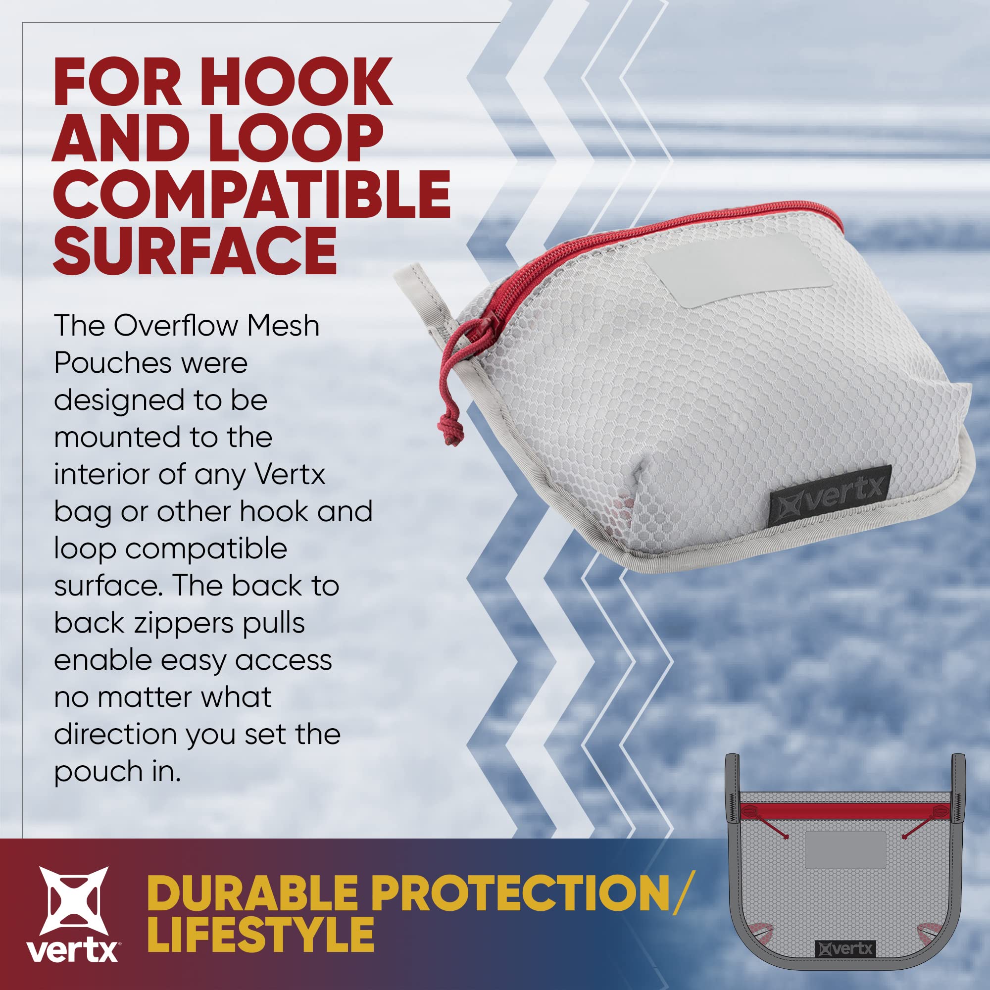 Vertx Overflow Mesh Pouches - Medium - Ash Grey