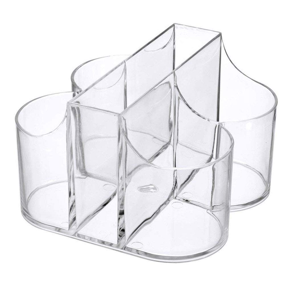 Tiger Chef 5 Compartment Clear Utensil Caddy. Organizer for Silverware Napkins Cups Tabletop Condiment for Dining Table Party Buffet Entertaining Picnics BBQ
