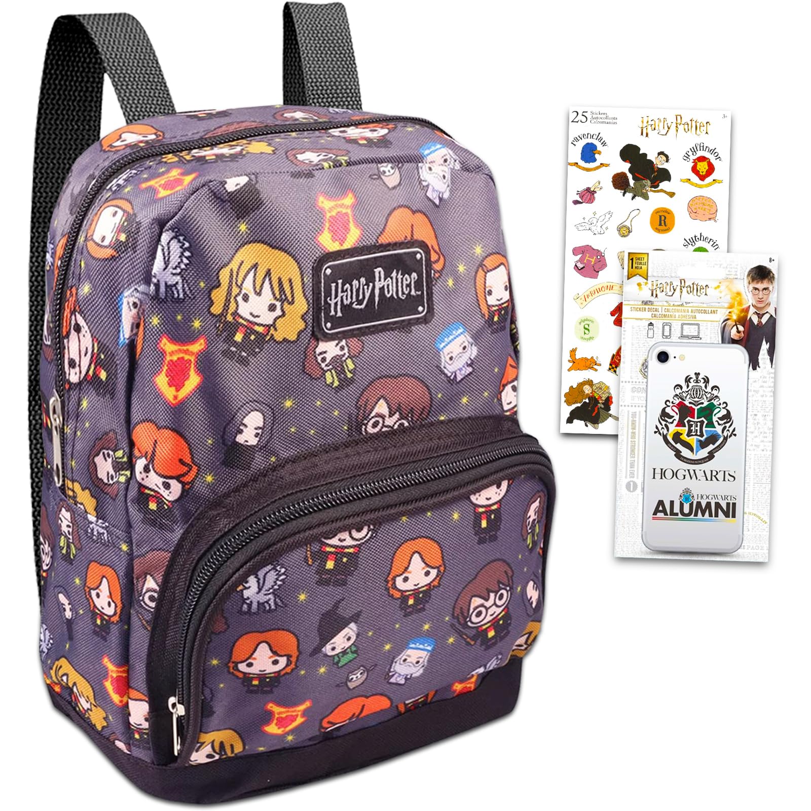Fast Forward New York Harry Potter Preschool Backpack for Kids, Toddlers,6 Pc School Supplies Bundle with Hogwarts 10inch Mini Boys and Girls, Stickers, Decal, More