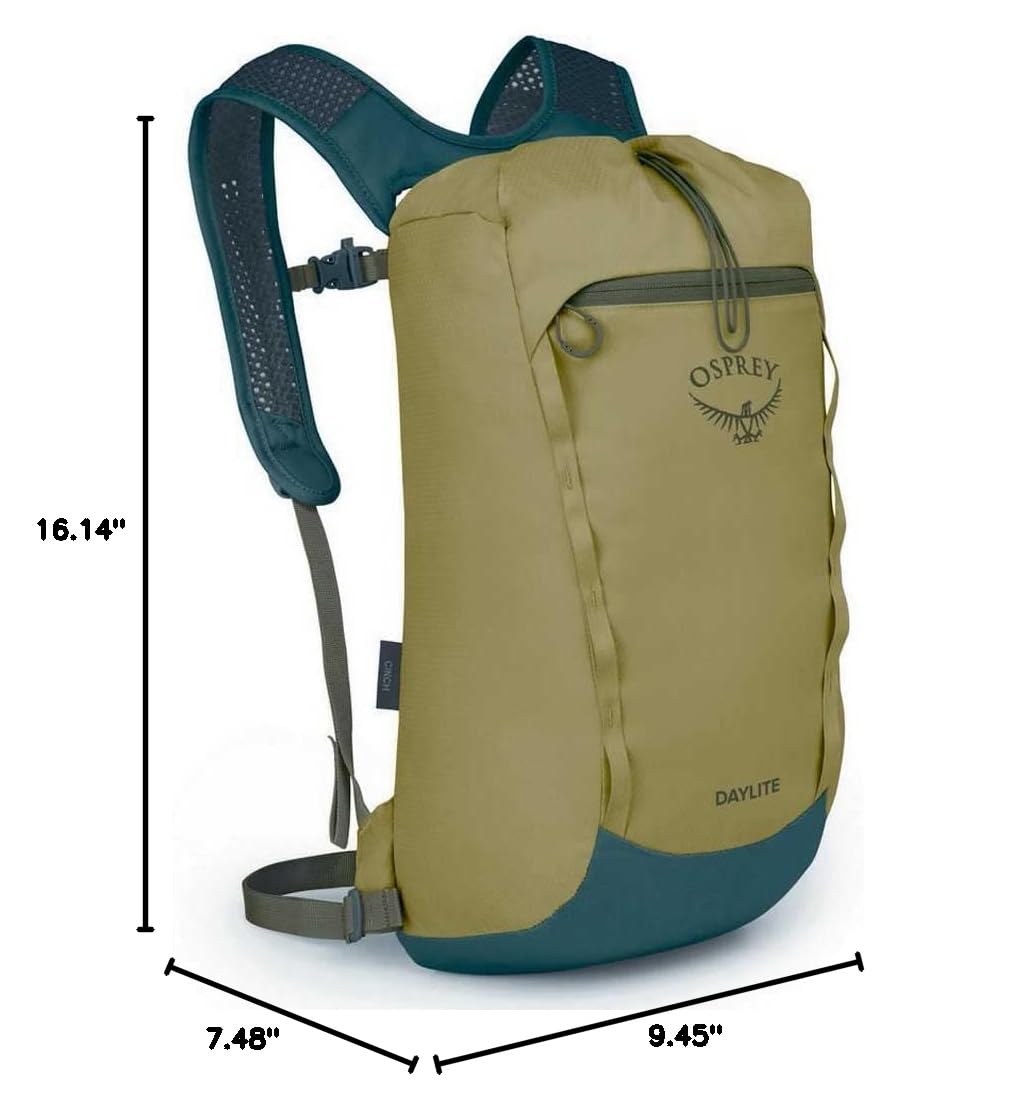 Osprey Daylite Cinch Daypack, Nightingale Yellow/Green Tunnel, One Size