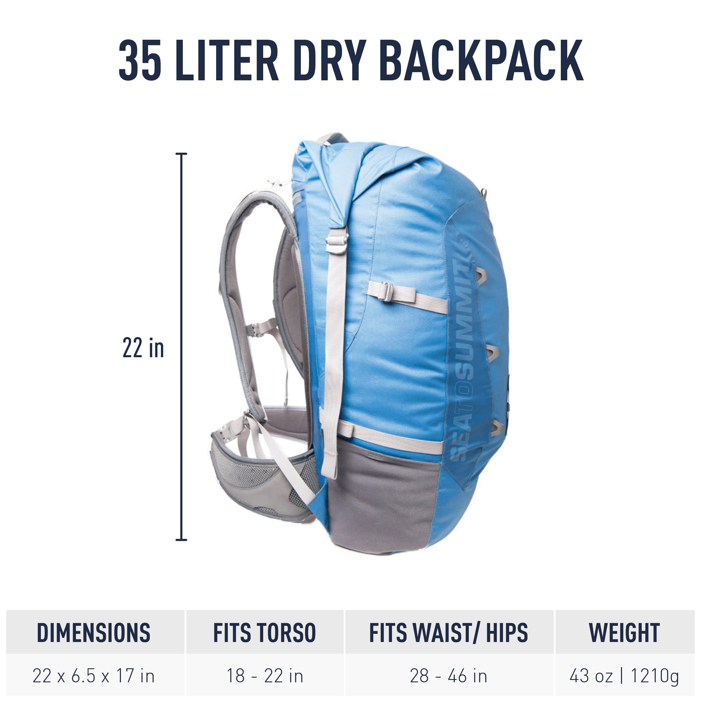 Sea to Summit Flow Drypack 35-Liter Daypack for Skiing and Hiking, Royal Blue