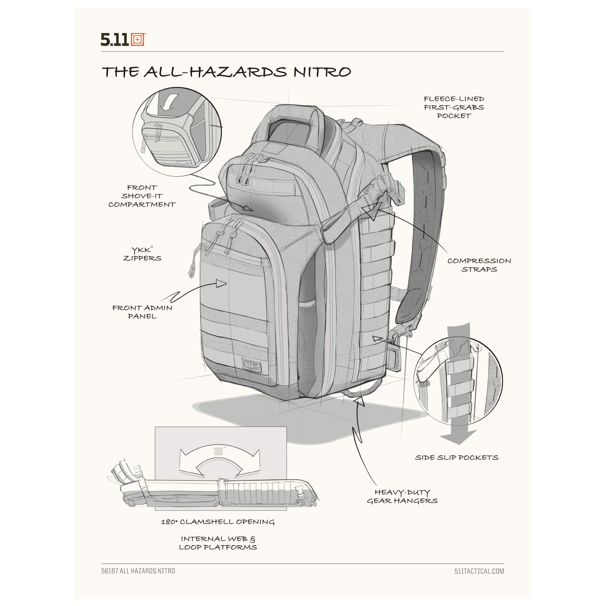 5.11 All Hazards Nitro Backpack, Sandstone