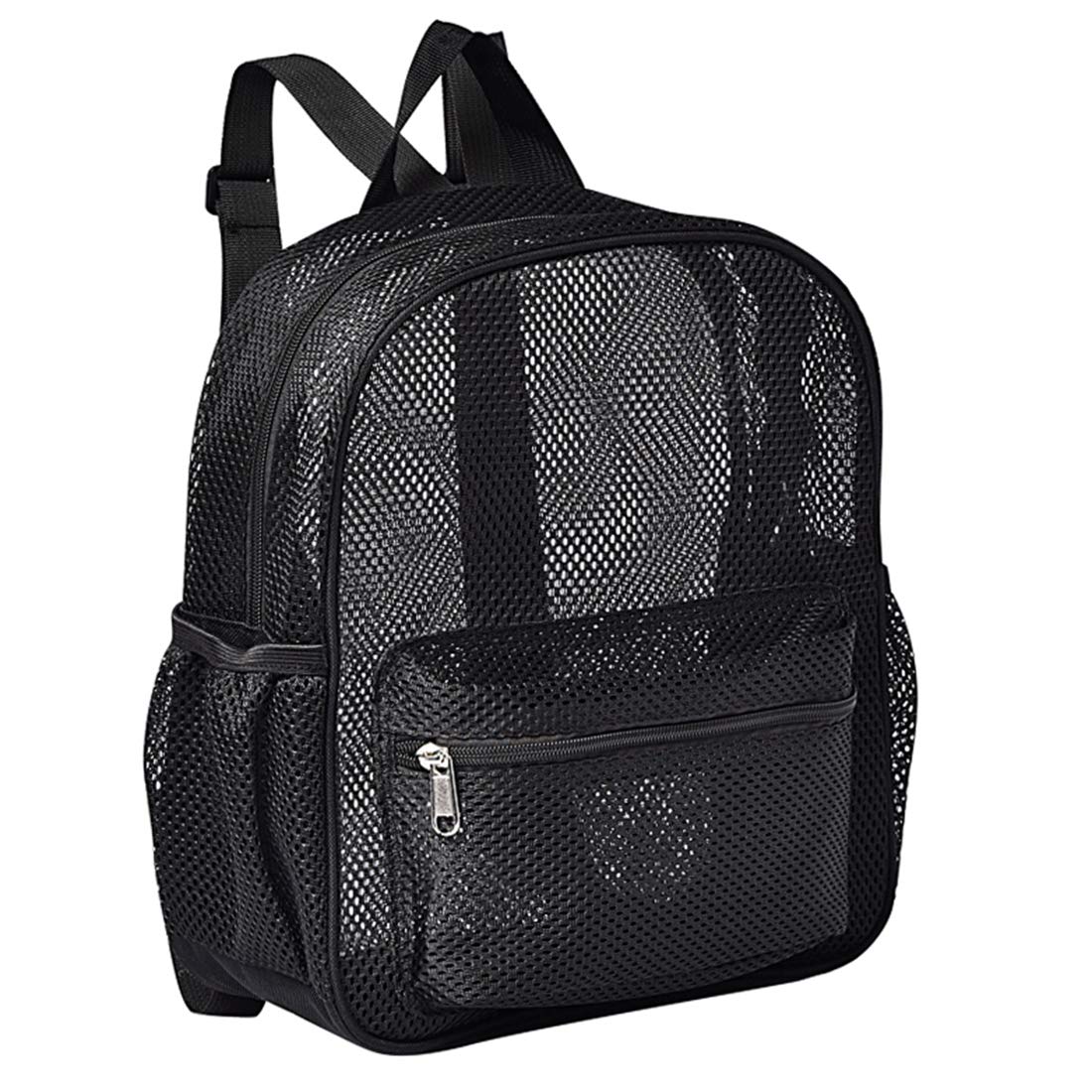Semi-Transparent Mesh Backpack Mini Small Mesh Backpack for Beach Swimming Travel Outdoor Sports (Black)