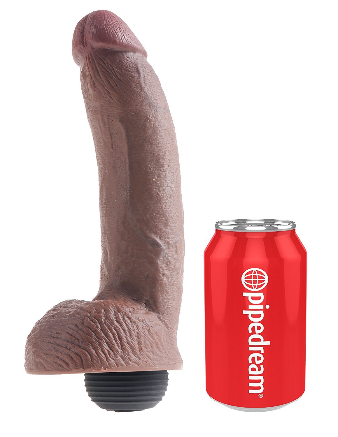 Pipedream King Cock Squirting Cock with Balls, 9", Brown