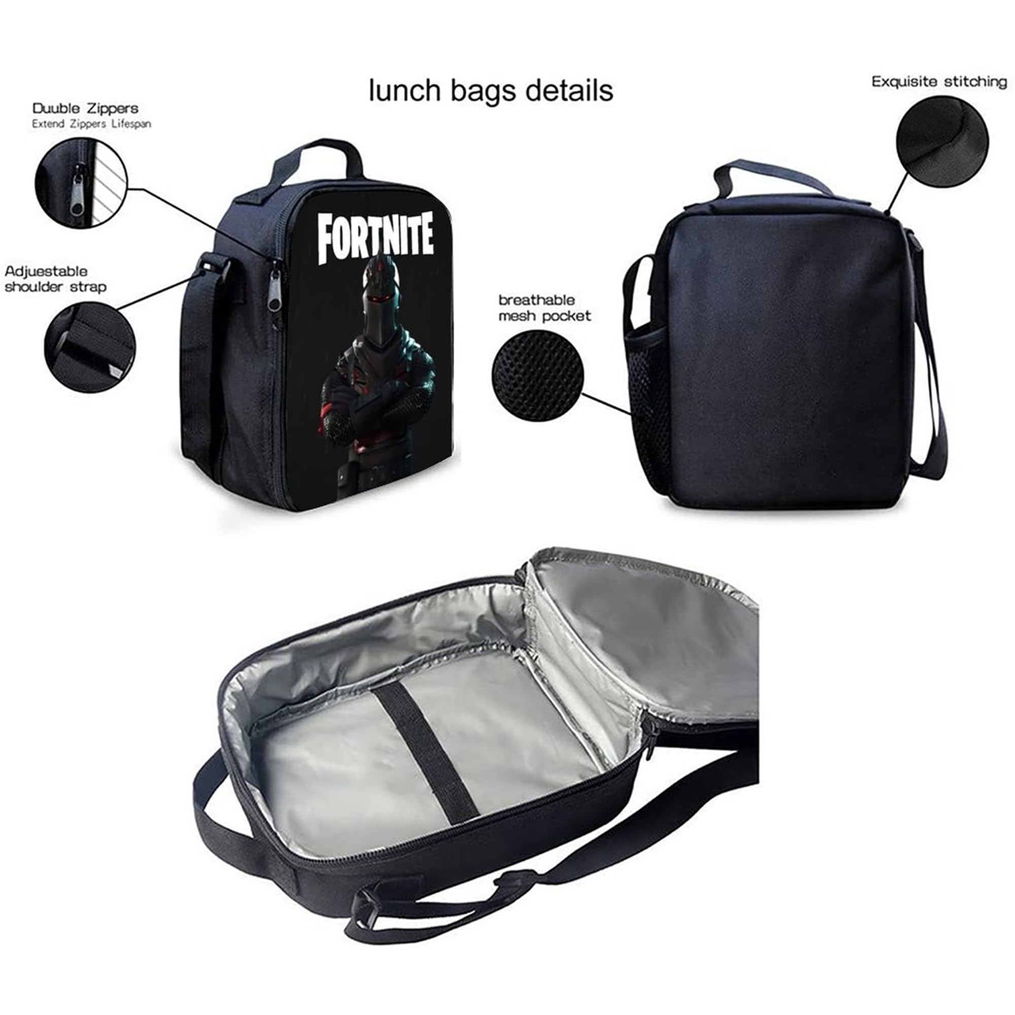 Study 3-Piece School Bag Backpack, Suitable for Teenagers Boys and Girls Travel Study Backpack and Lunch Box and Pencil Bag