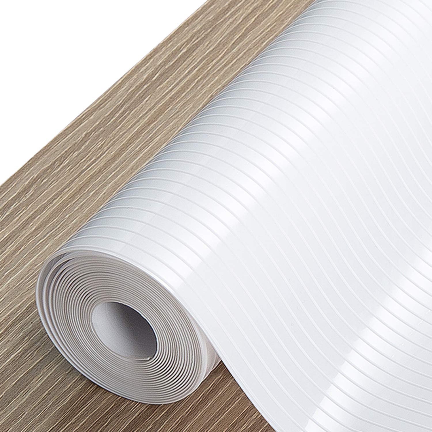 SinhRinh Drawer and Shelf Liner, 12IN x 10FT Non Slip Non Adhesive Cabinet Liner for Kitchen and Desk - White Ribbed