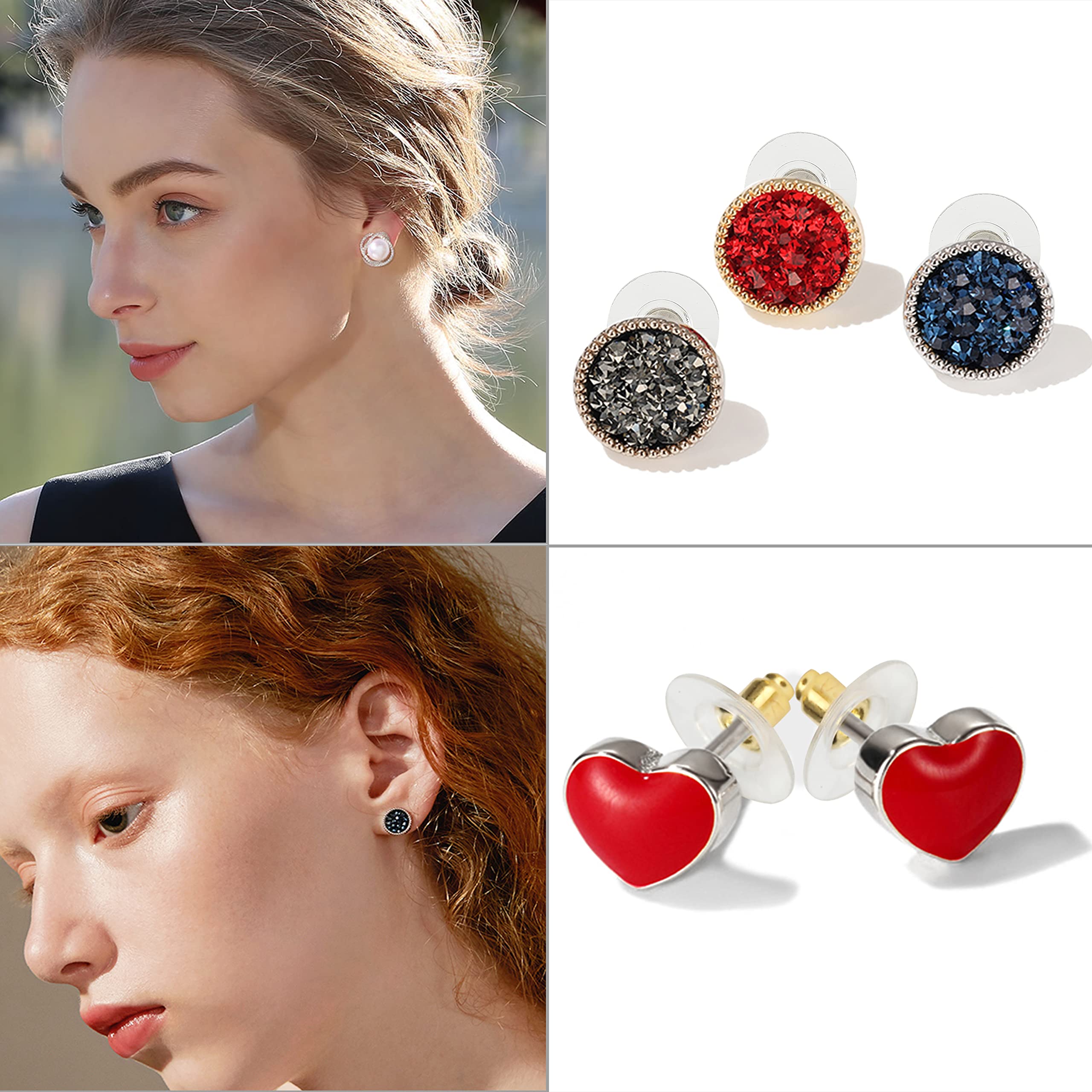 Mr. Pen- Bullet Clutch Earring Backs with Pad, 76 pcs, Gold & Silver, Rubber Earring Backings, Earring Backs for Studs, Earring Backs Replacements, Pierced Earring Backs, Earring Stoppers.