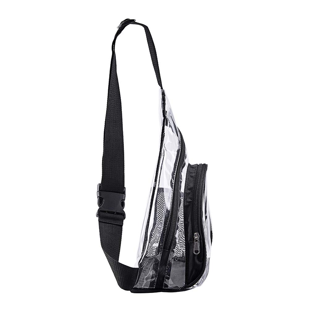 Clearworld Clear Sling Bag Stadium Approved, Multipurpose Clear Crossbody Sling Backpack,Clear Chest Bag for Travel Hiking,Stadium and Concerts