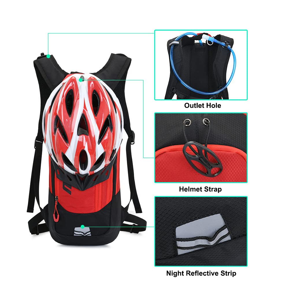 Croogo Bike Backpack Mountain Biking Daypack Water Rucksack Cycling Hiking Skiing Mtb Pack 2L Water Bladder,Yellow-SD-OT04