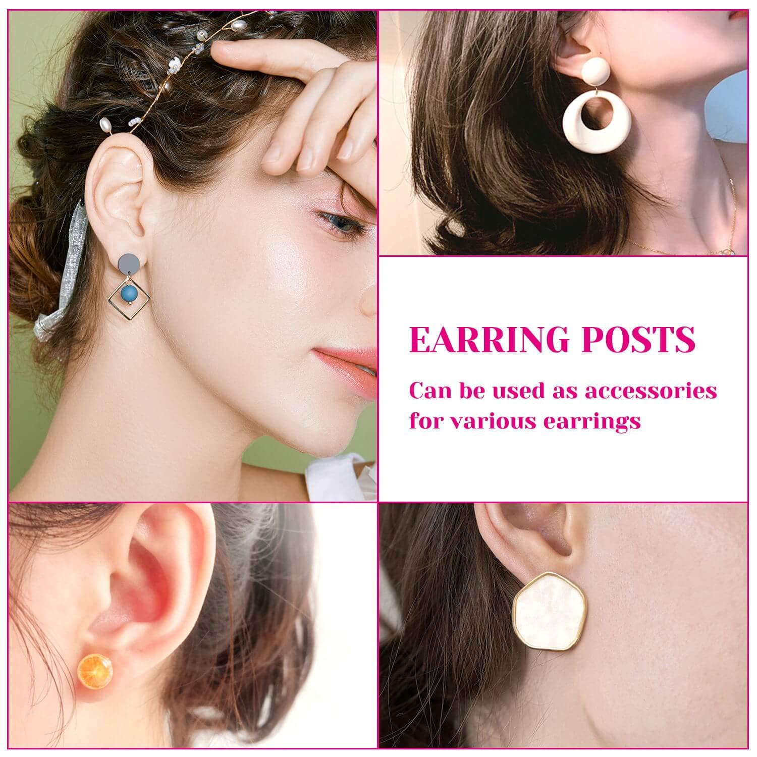 Earring Posts and Backs, Shynek 1800pcs Earring Making Supplies with Stainless Steel Earring Posts and Earring Backs for Studs, Earring Making Kit for DIY Earrings and Jewelry Making