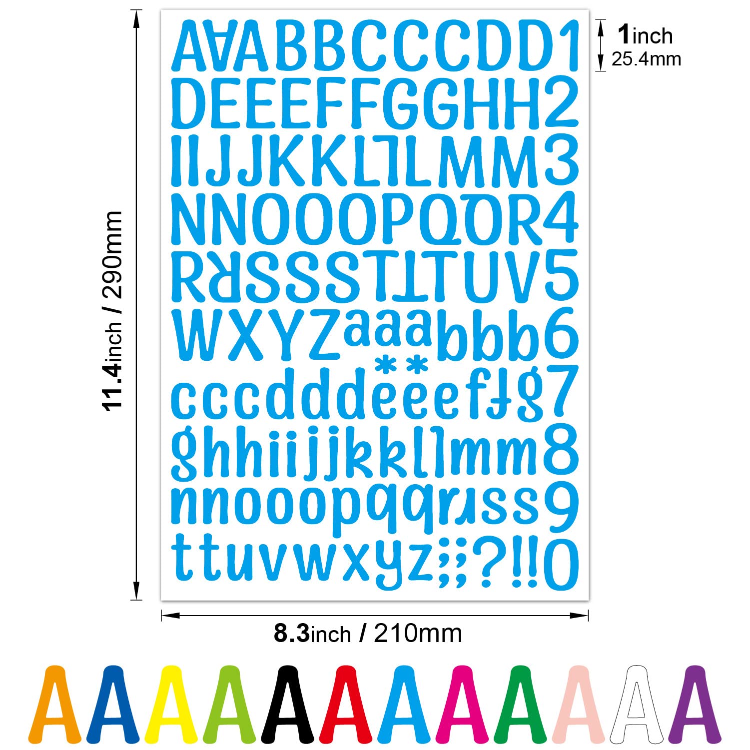 1512 Alphabet Stickers 12 Sheets Alphabet Stickers Vinyl Self-Adhesive Number Alphabet Vinyl Stickers, Mailbox Numbers Labels DIY Crafts Art Making, Decals for Sign,Notebook, Classroom Decor, Door
