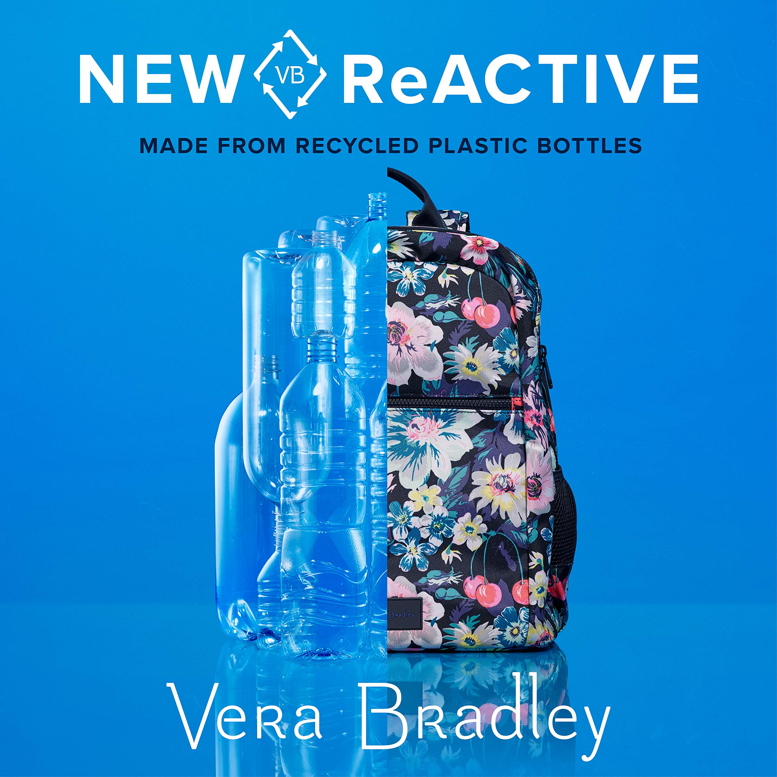 Vera Bradley Women's Recycled Lighten Up Reactive Mini Sling Backpack Bookbag, Island Floral, One Size
