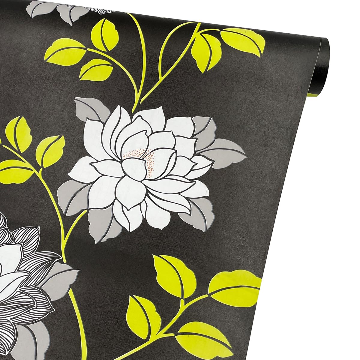 Yifasy White Rose Shelf Liner Self-Adhesive Floral Drawer Paper Protect Furniture Wall Surface Decor Girls Makeup Box Wallpaper Roll 118x17.7 Inch