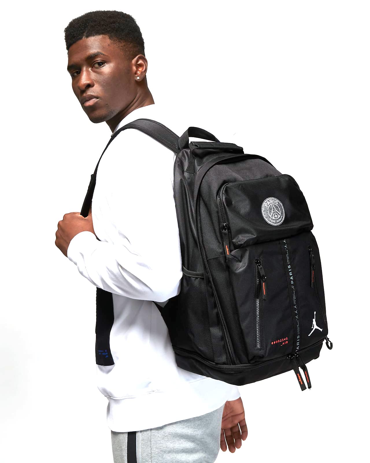 Nike Jordan PSG Paris Saint Germain Backpack (Black, Large)