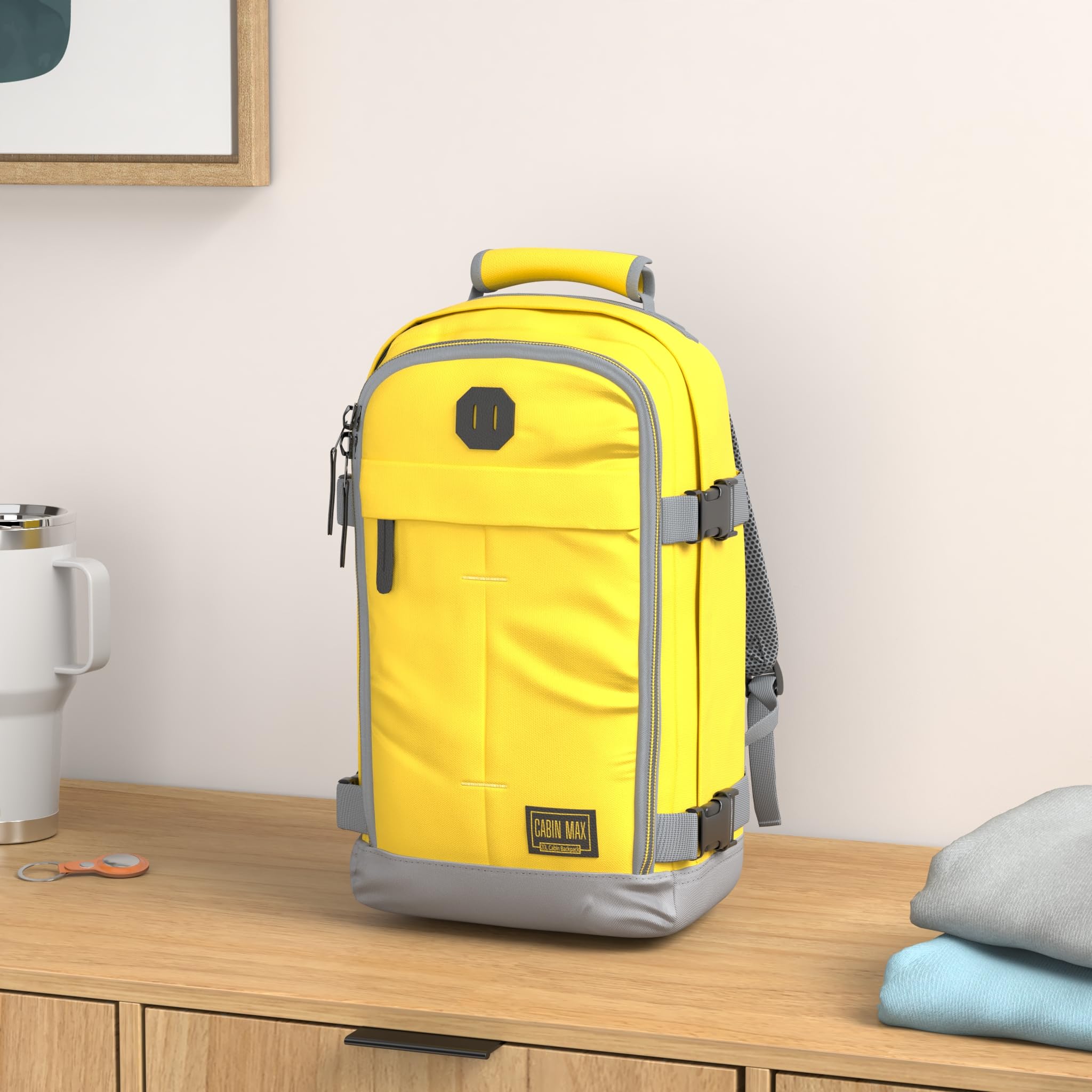 Cabin Max Metz Stowaway 20L Travel Bag 16x10x8 (40x25x20cm) - Mini Backpack/Weekender Bag Ideal Underseat Carry on Luggage (Vintage Yellow)