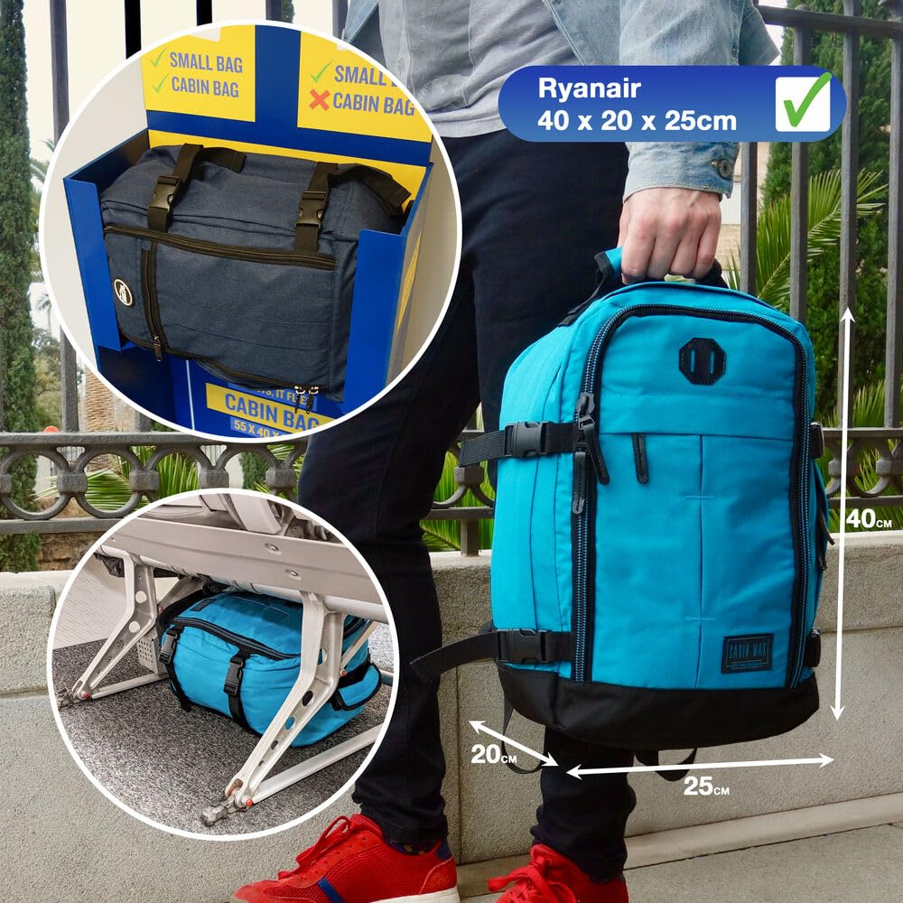 Cabin Max Metz Stowaway 20L Travel Bag 16x10x8 (40x25x20cm) - Mini Backpack/Weekender Bag Ideal Underseat Carry on Luggage (Vintage Yellow)