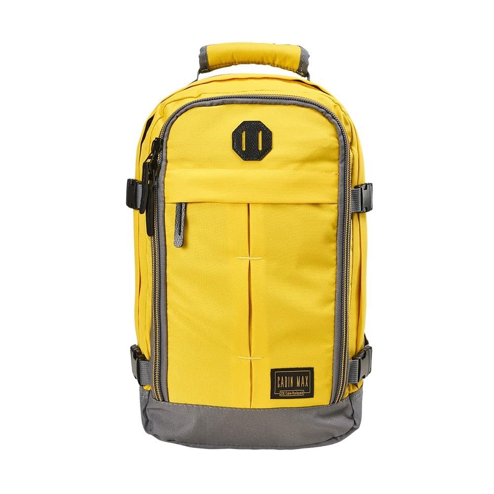 Cabin Max Metz Stowaway 20L Travel Bag 16x10x8 (40x25x20cm) - Mini Backpack/Weekender Bag Ideal Underseat Carry on Luggage (Vintage Yellow)