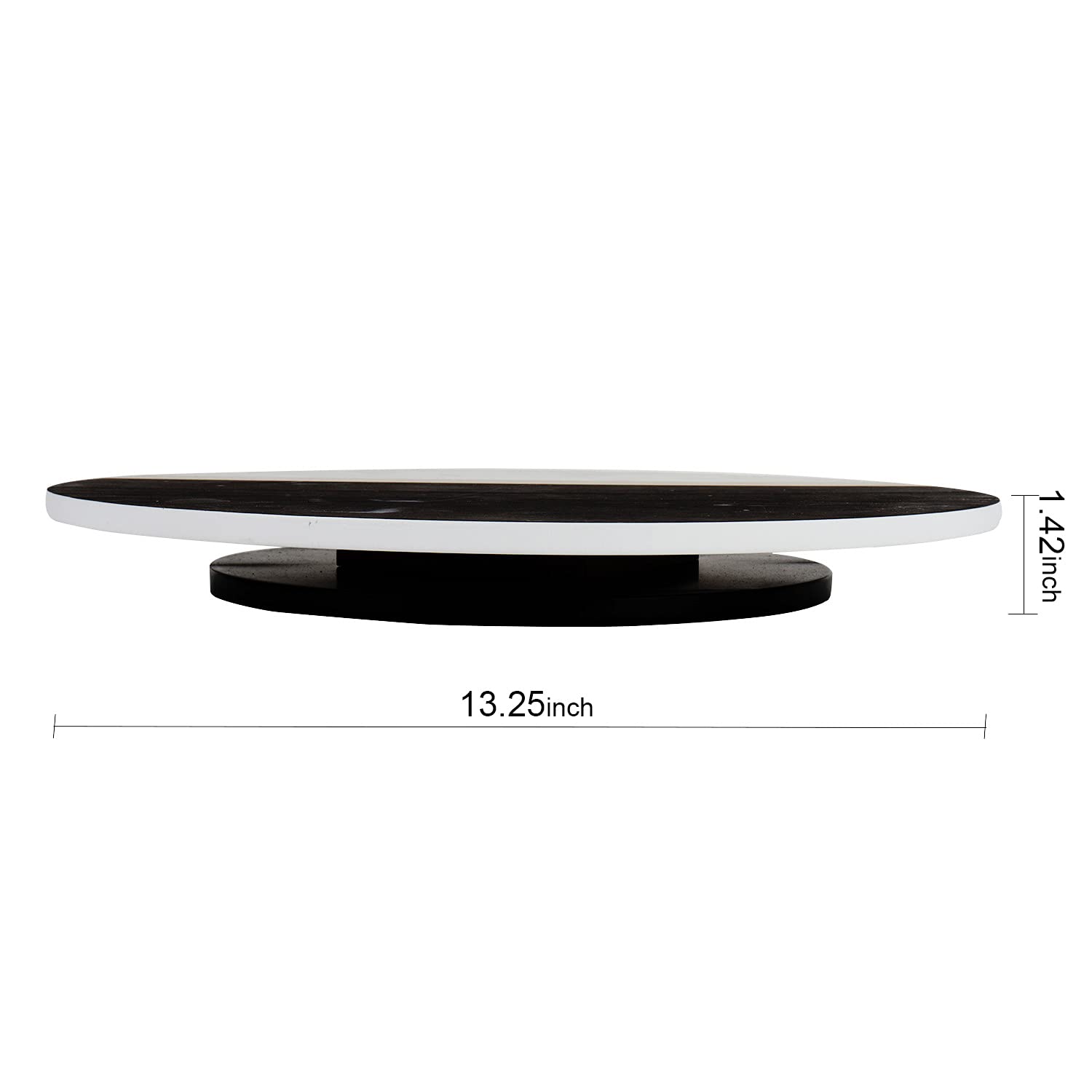 Hanna Roberts Lazy Susan Kitchen Turntable for Pantry Cabinet or Table, 14" (Black Brown White Stripe Design)