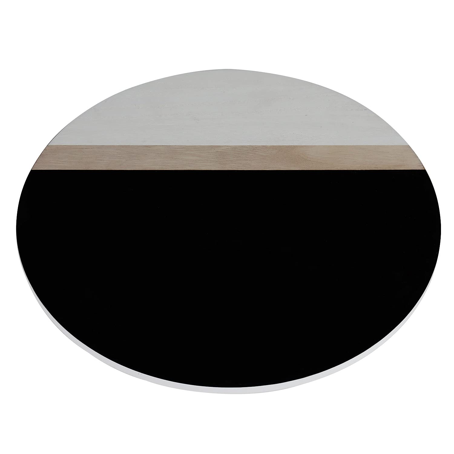 Hanna Roberts Lazy Susan Kitchen Turntable for Pantry Cabinet or Table, 14" (Black Brown White Stripe Design)