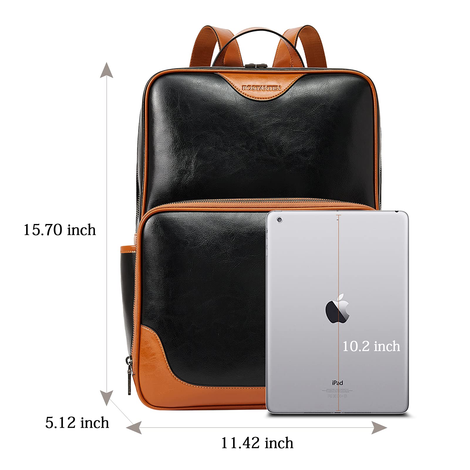 BOSTANTEN Genuine Leather 15.6 inch Laptop Backpack for Women Computer Bag College Casual Backpack