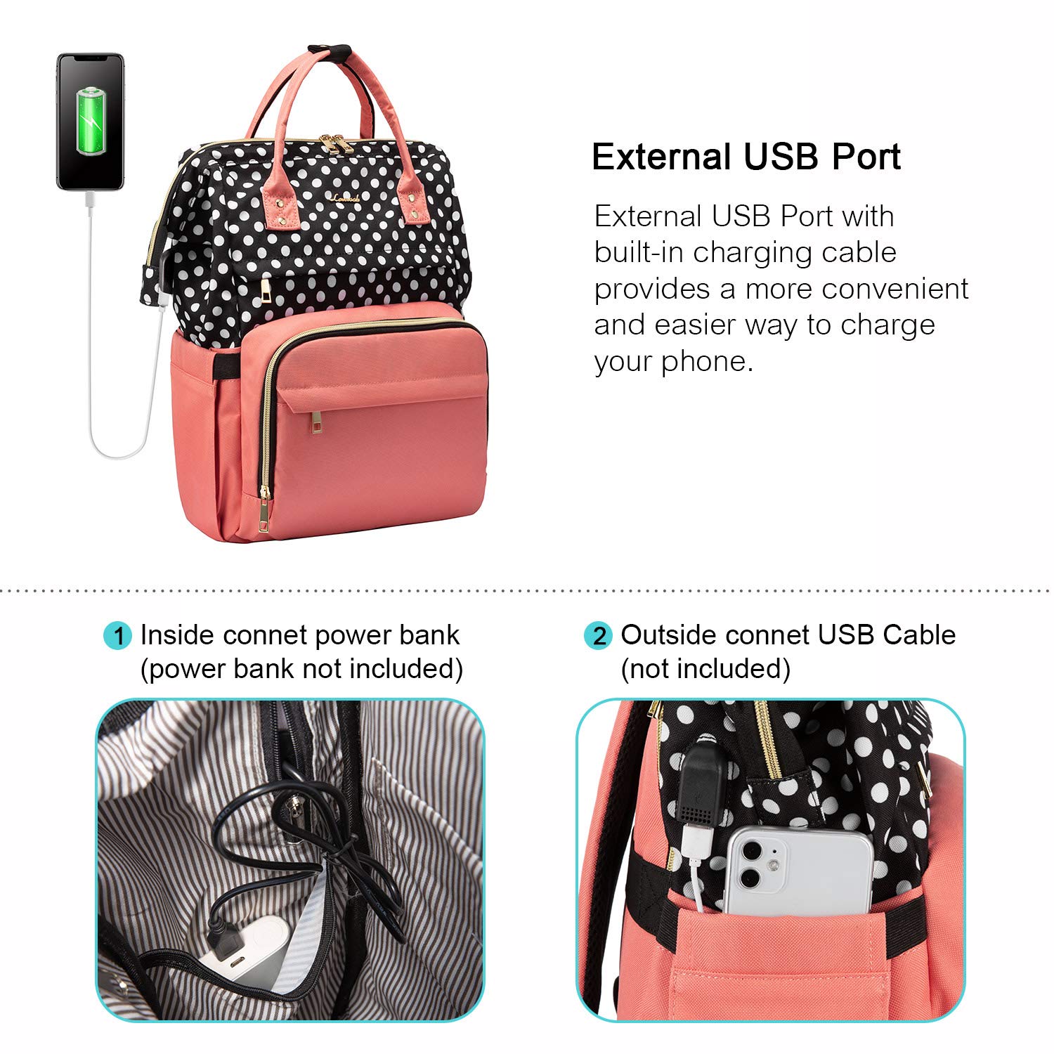 LOVEVOOK Laptop Backpack for Women Work Laptop Bag Stylish Teacher Backpack Business Computer Bags College Laptop Bookbag, Stripe Black 02