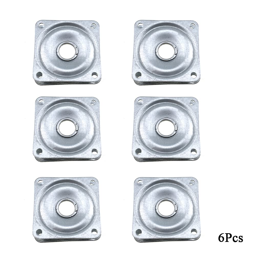 Hahiyo Lazy Susan Square Turntable Tray Base Plate Hardware Stable Rotating Ball Bearing 2 inch Spinner Turn Smoothly Save Space Sturdy No Wobble Squeak for Kitchen Cake, White, 2in, 6Pieces