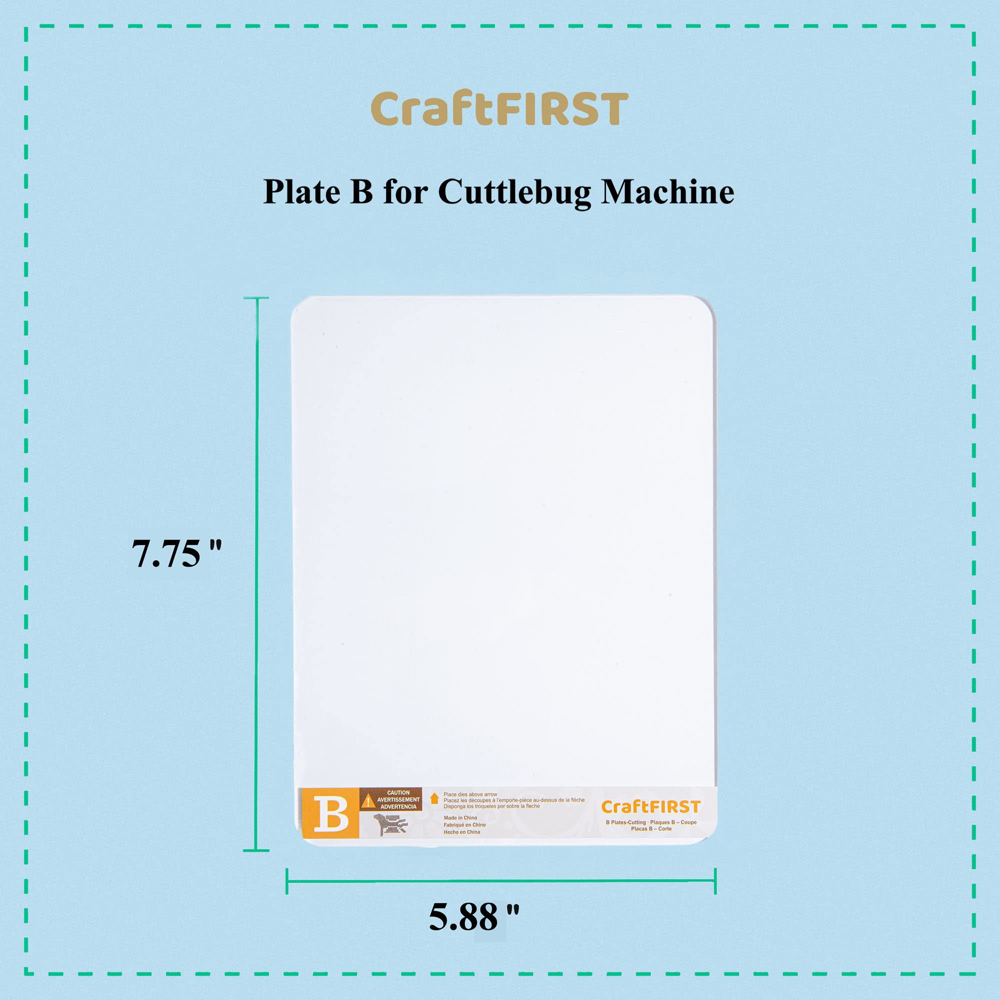 CraftFIRST Cutting Plate B Die Cutting Machine Accessaries 5.87 x 7.75", 1 Pair