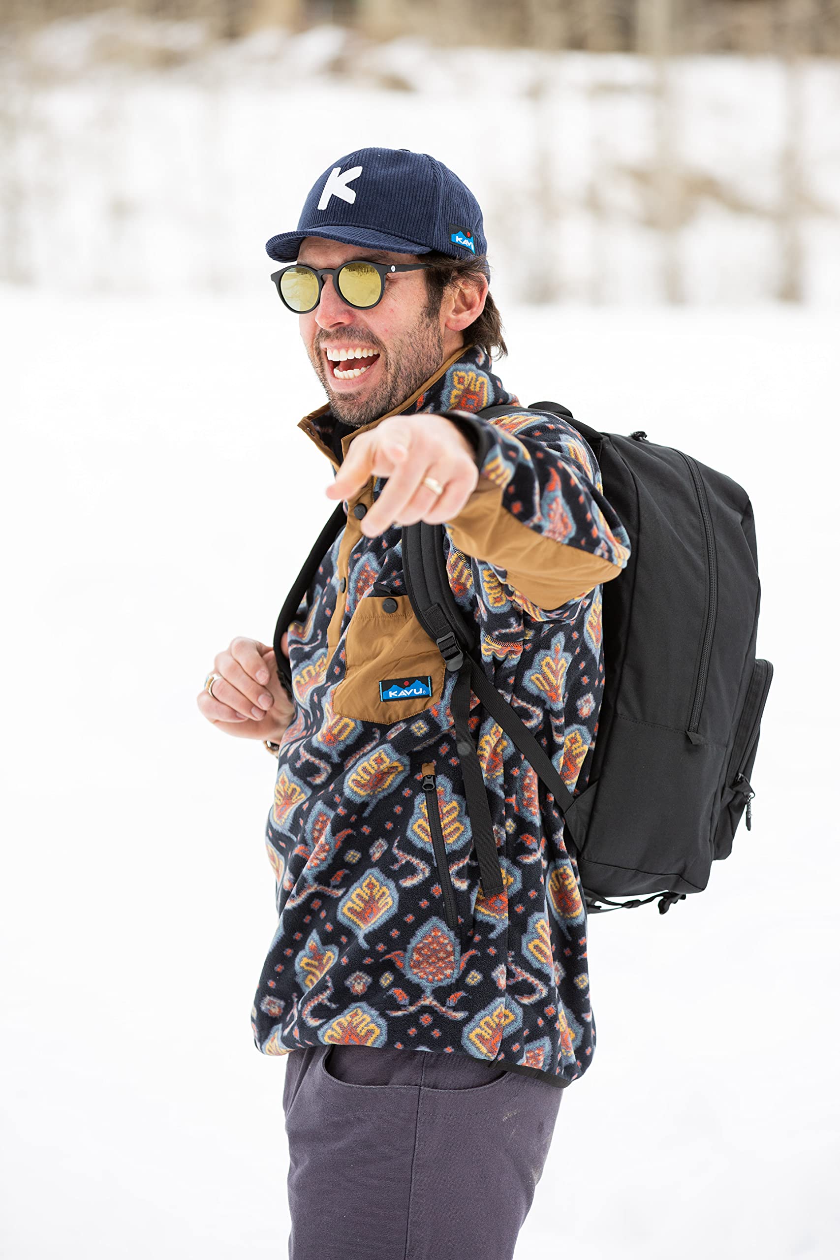 KAVU Neptune Backpack with Padded Laptop and Tablet Sleeve-Jet Black